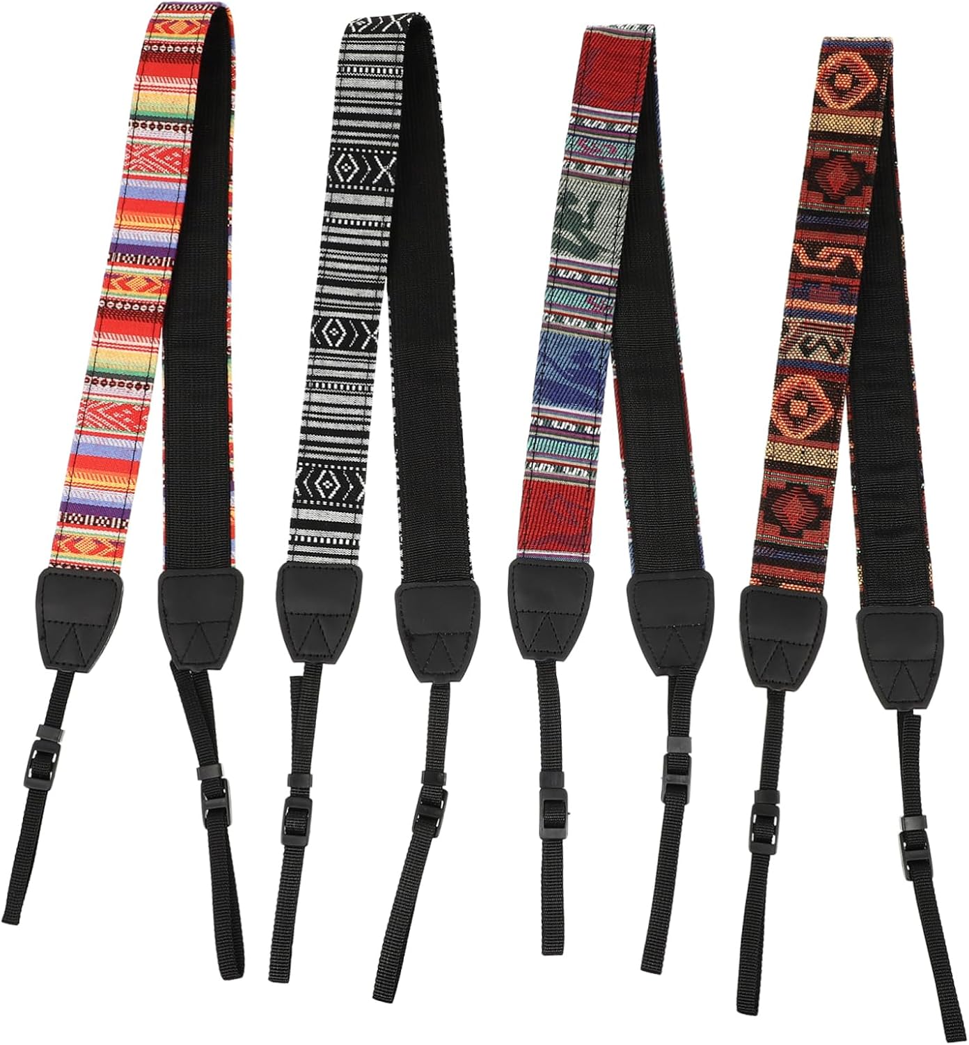 Amazon.co.jp: [NUOLUX] 4個 カメラスト カメラショルダーベルト エスニックカメラバンド カメラクライミングロープ カメラスリングスト 一眼レフカメラ ナイロン ...