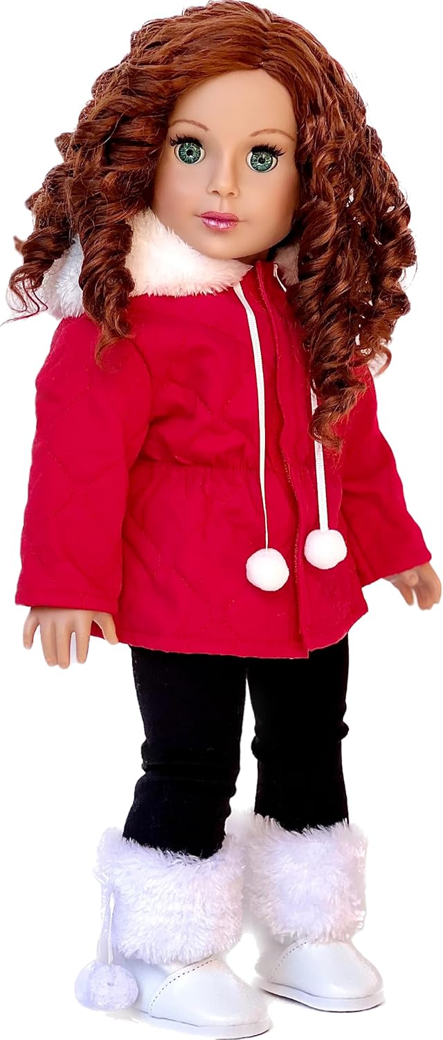 Amazon.com: Winter Extravaganza - 3 Piece 18 inch Doll Outfit - Red ...