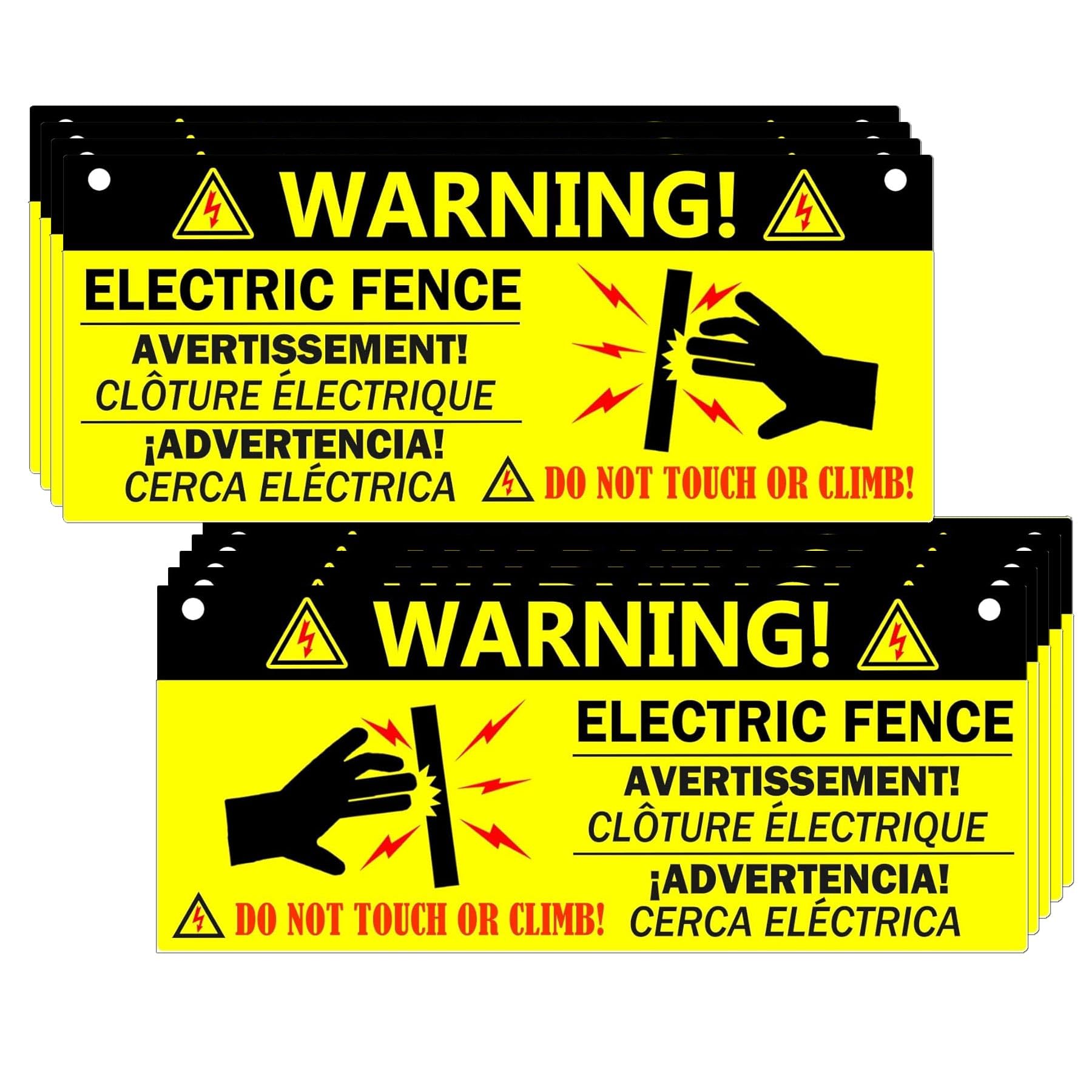 Electric Fence Warning Signs O'Briens Yellow Electric Fence Warning