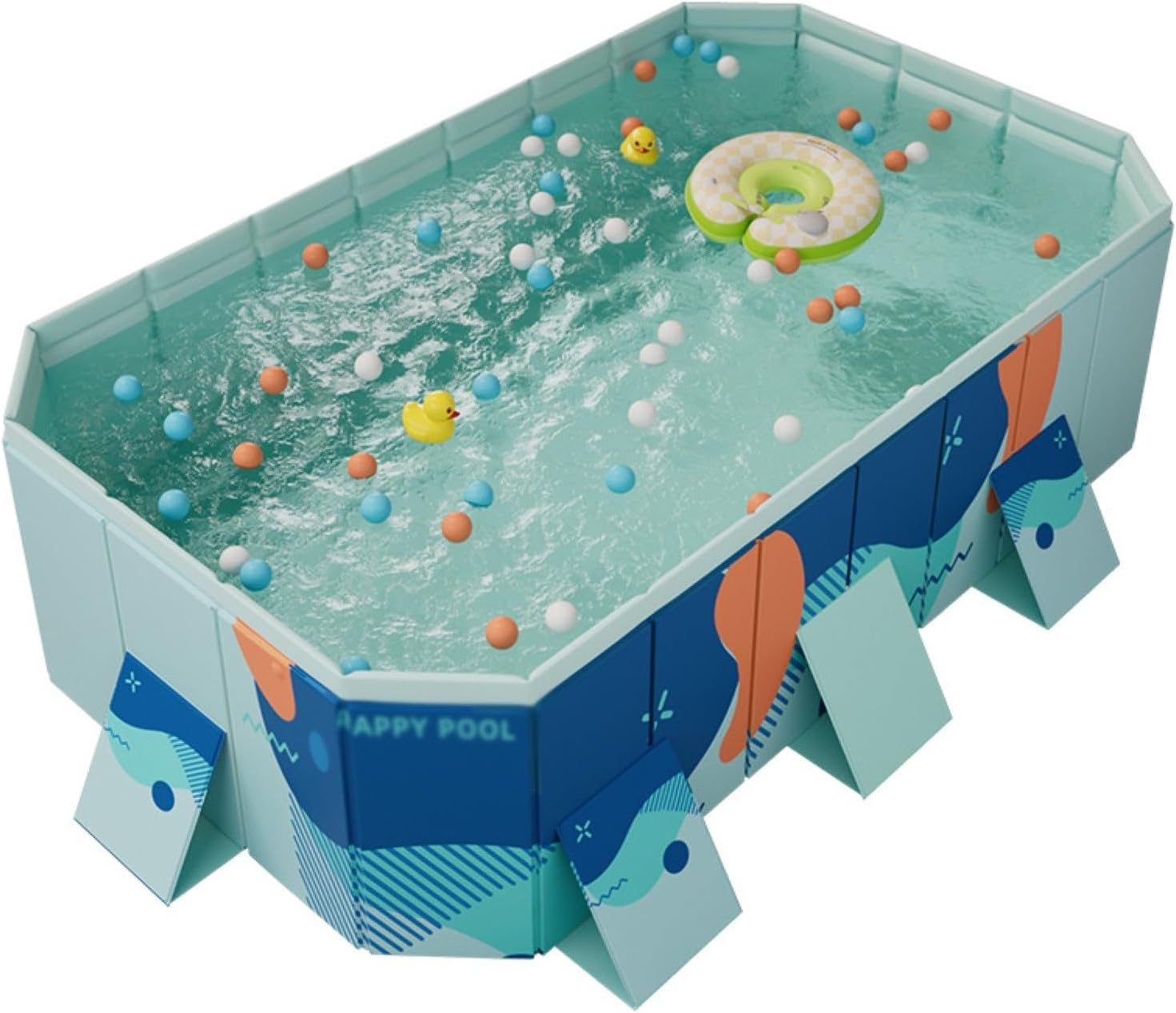 Amazon.com: Foldable Kiddie Pool,Hard Plastic Swimming Pool for Kids ...