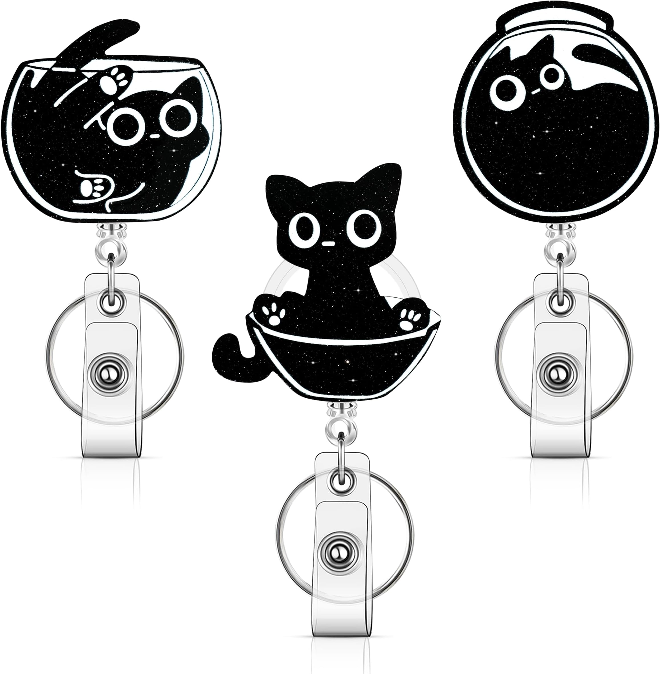 Amazon.com : Cat Badge Reel Nurse Badge Holder with Alligator Clip ...