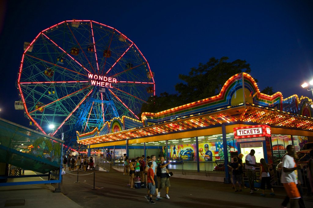 Amazon.com: Coney Island Amusements Wonder Wheel at Dusk Photo ...