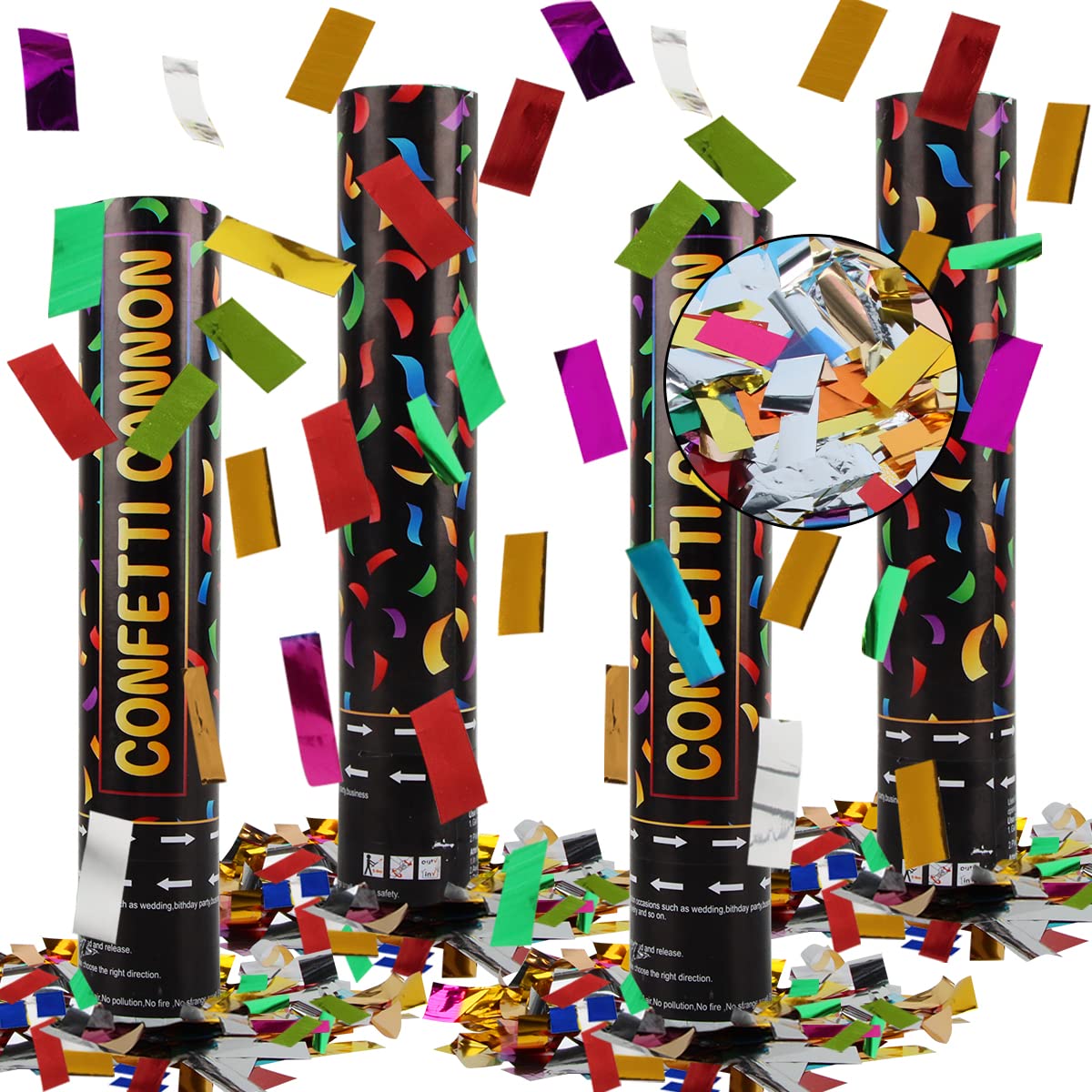 Confetti Cannon Confetti Cannon With Stars, Gold, 60cm Designer