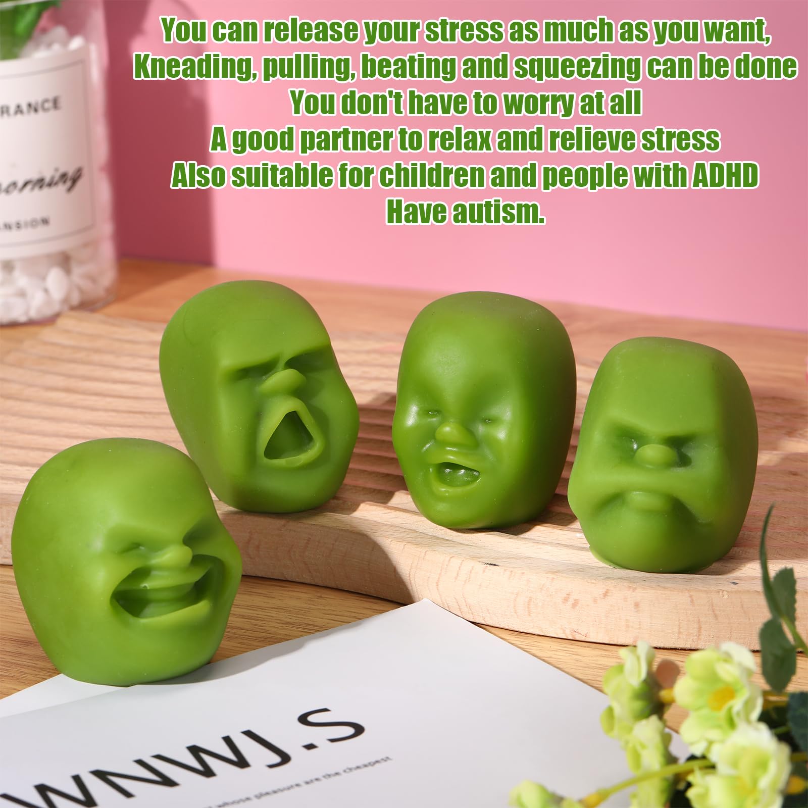 Snapklik.com : Poen 4 Pcs Human Face Stress Ball For Adults Funny Human ...
