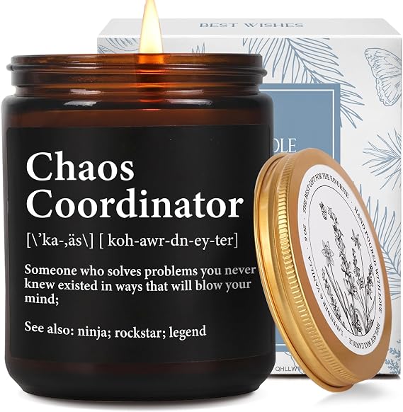 Amazon.com: QHLLWT Chaos Coordinator Candle Gifts for Women Men, Funny ...