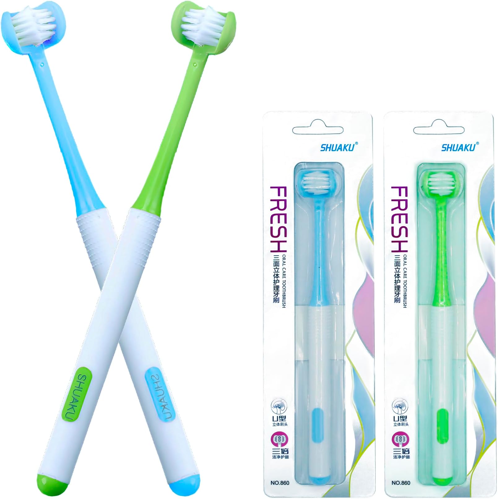 Amazon.com : bA1 Sensory - 3 Sided Autism Toothbrush for Special Needs ...