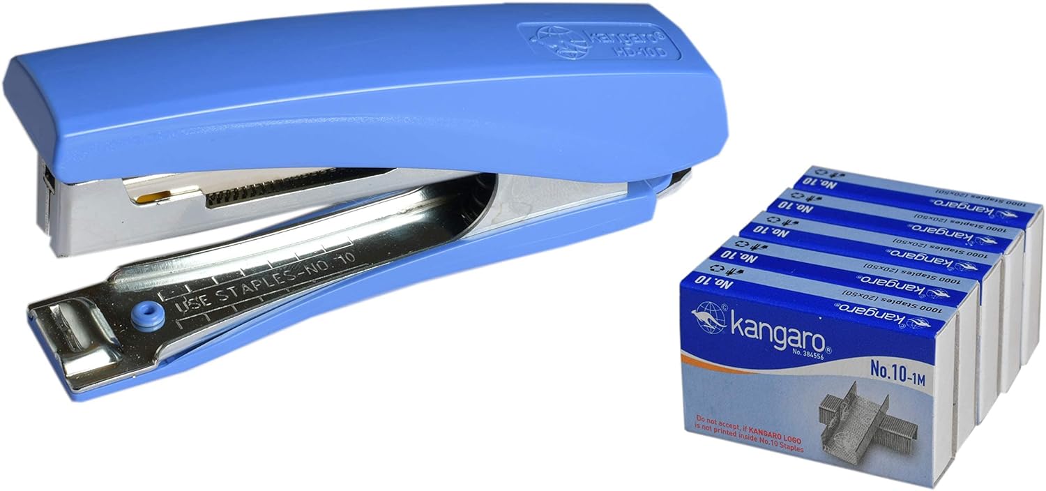 Kangaro Desk Essentials HD-10D All Metal Stapler | Standard Stapler with Quick Loading Mechanism ...