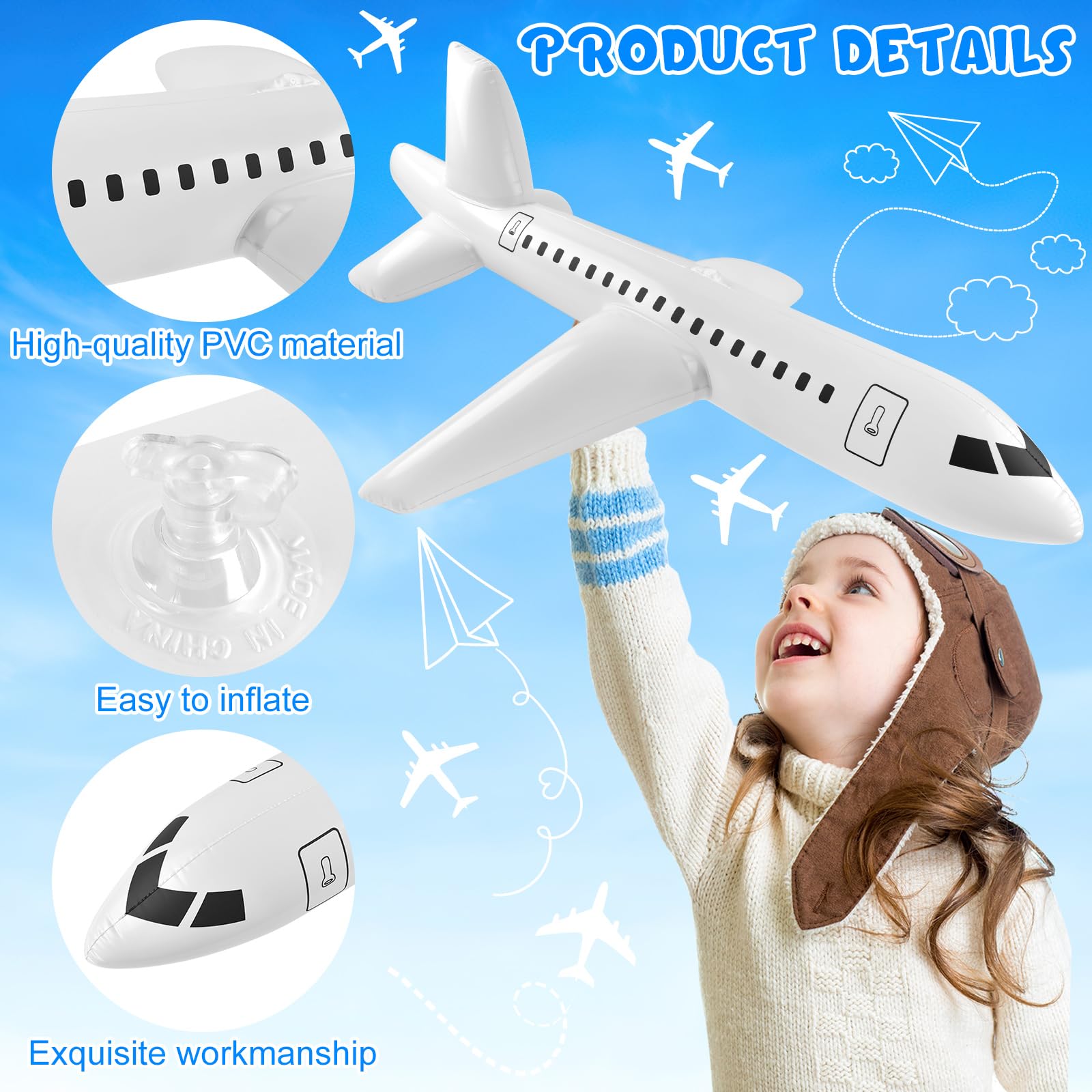 Snapklik.com : 8 Pieces Inflatable Airplane Balloon 40 Inch Large ...