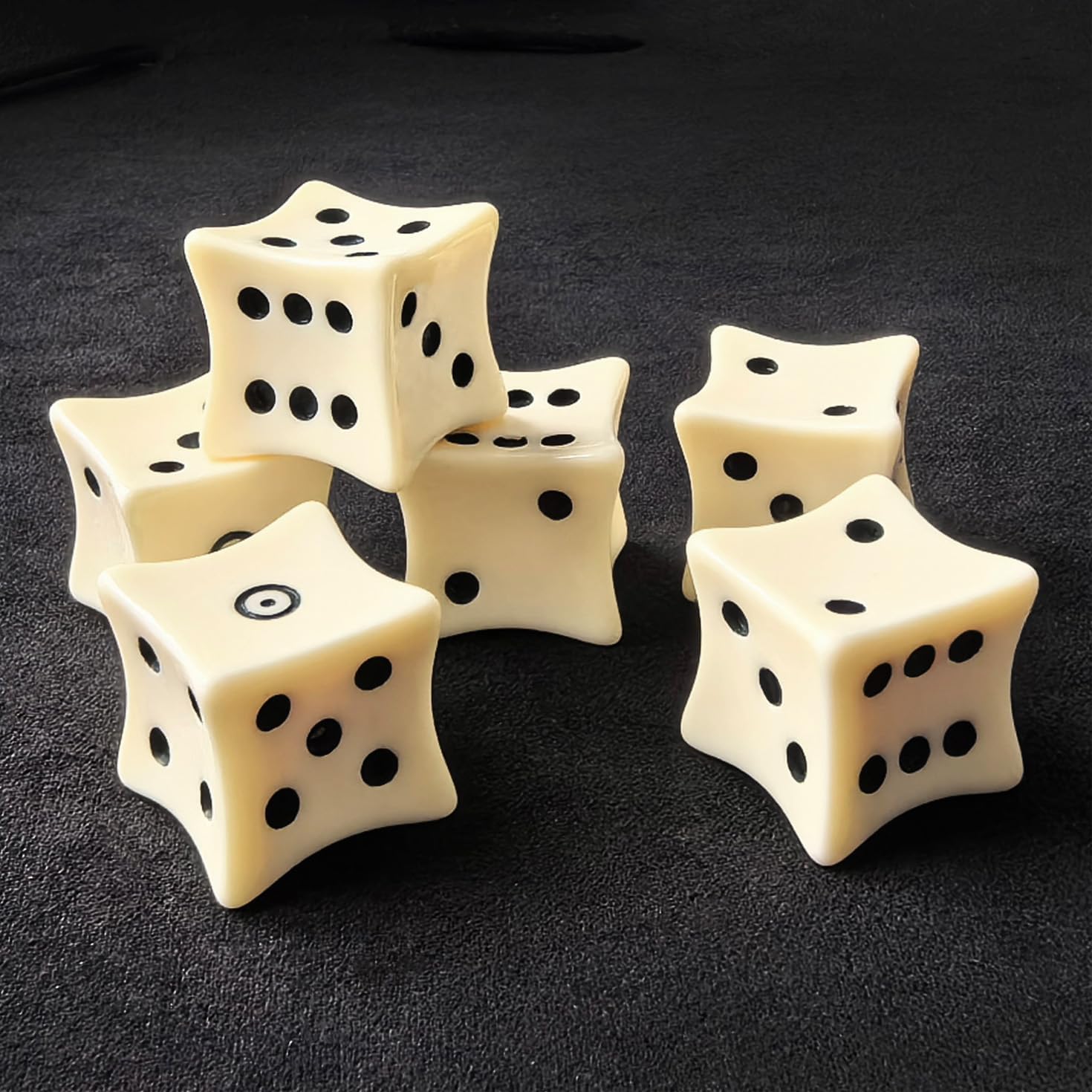 Set of 6 Bone Dice 16MM, Curved Bone Dice D&D RPG Game D6 Six Sided ...