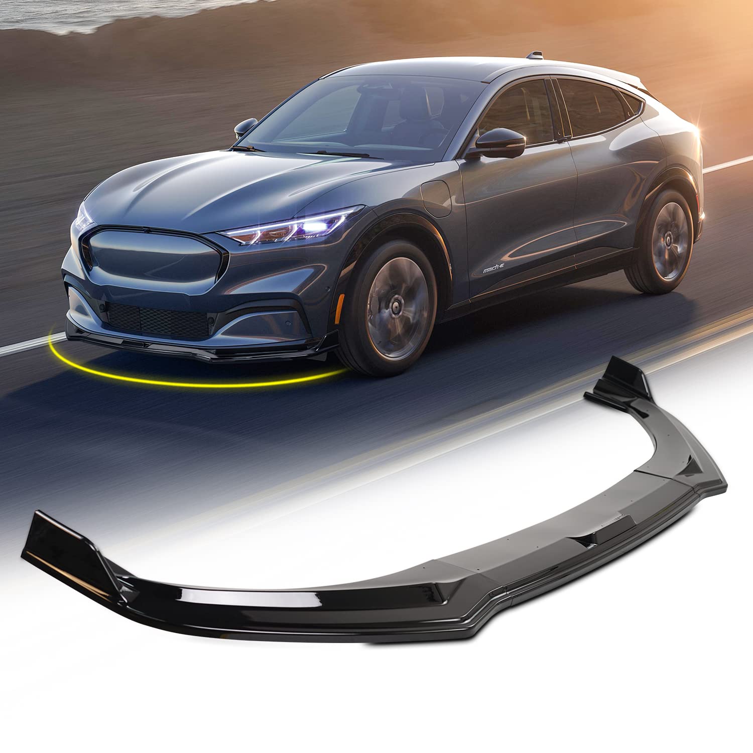 Buy Archaic Front Bumper Lip Spoiler Compatible with Mustang Mach e ...