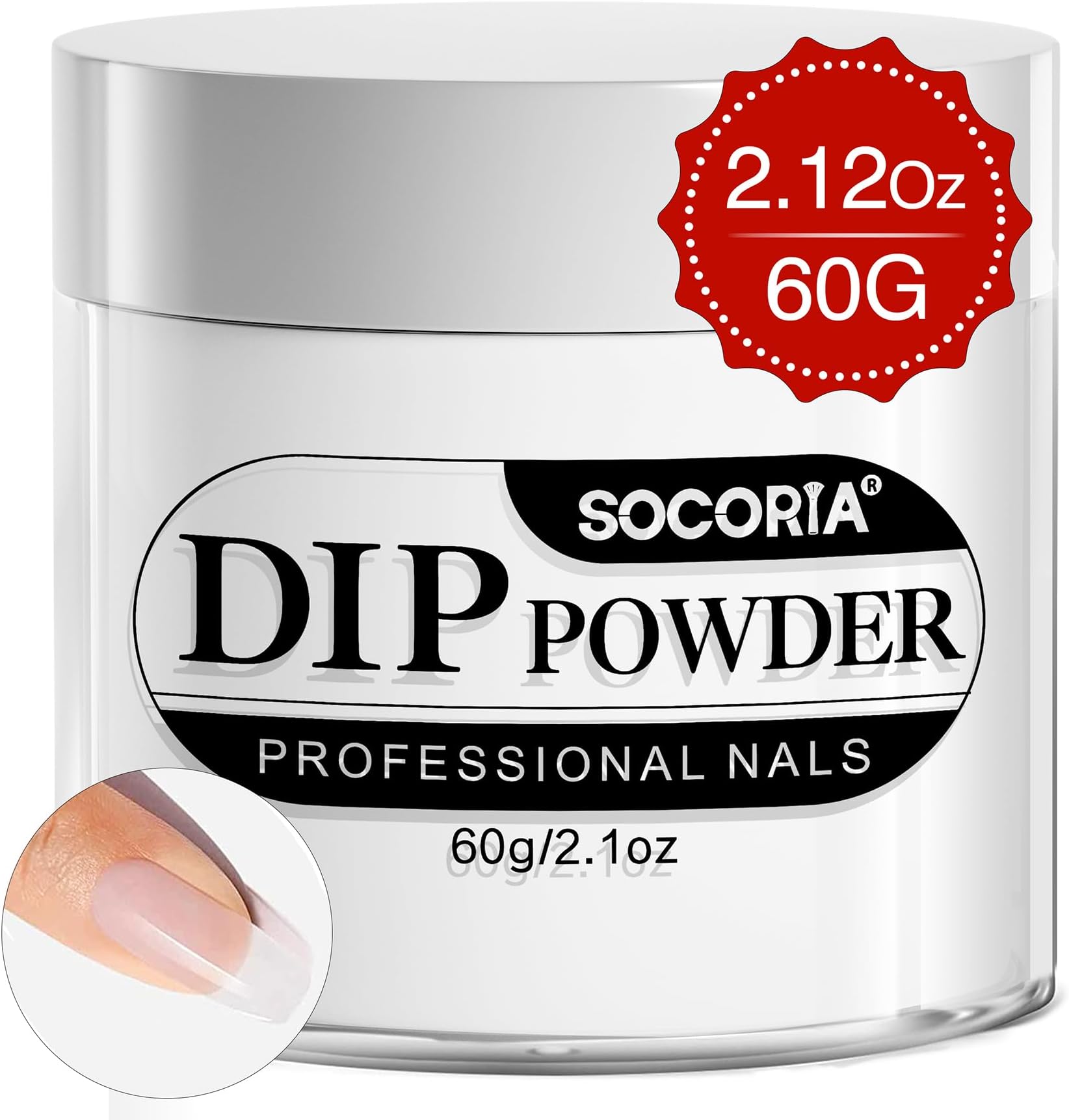 Amazon.com: SOCORIA Clear Dip Powder - 2.1oz/60g Large Capacity Basic ...