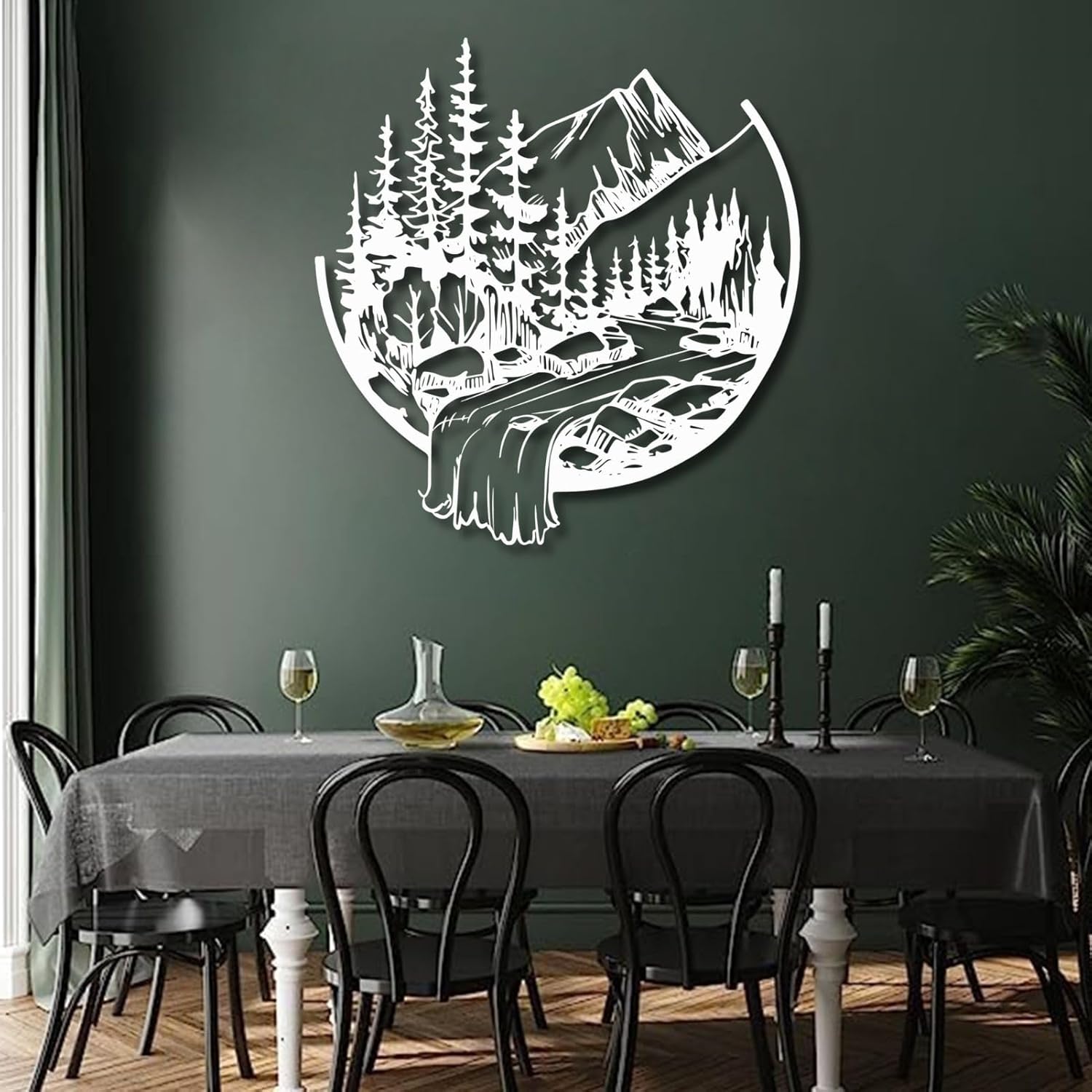 Amazon.com: Tawinone Metal Mountain Wall Art,Tree of Life Wall Art ...