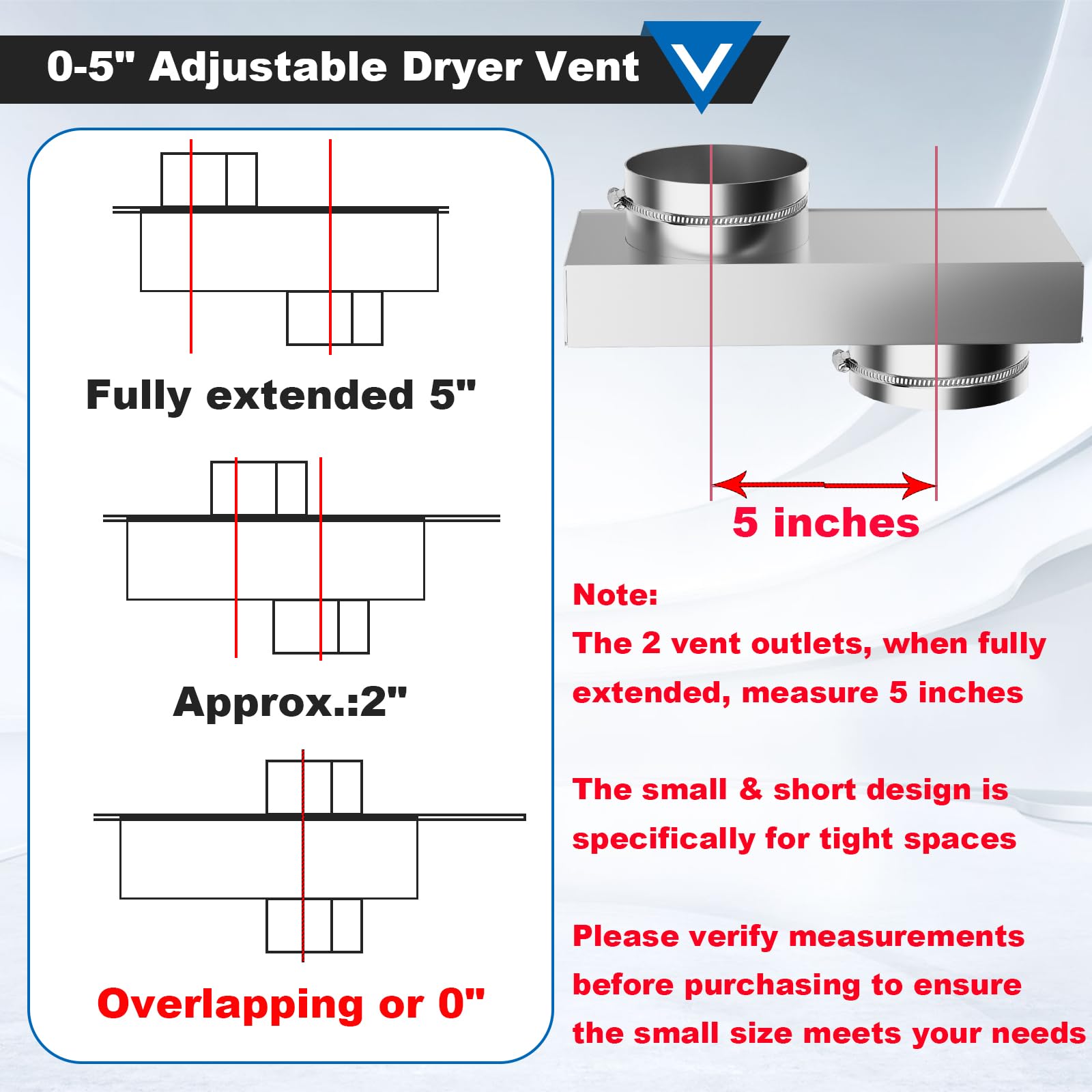 Snapklik.com : Upgraded 84049 Periscope Dryer Vent, 0-5" Adjustable ...
