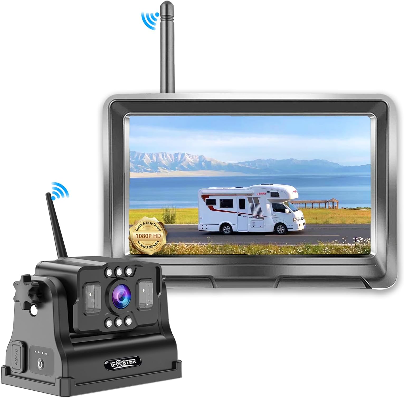 Amazon.com: IPOSTER Magnetic Wireless Backup Camera with 5" 1080P HD ...