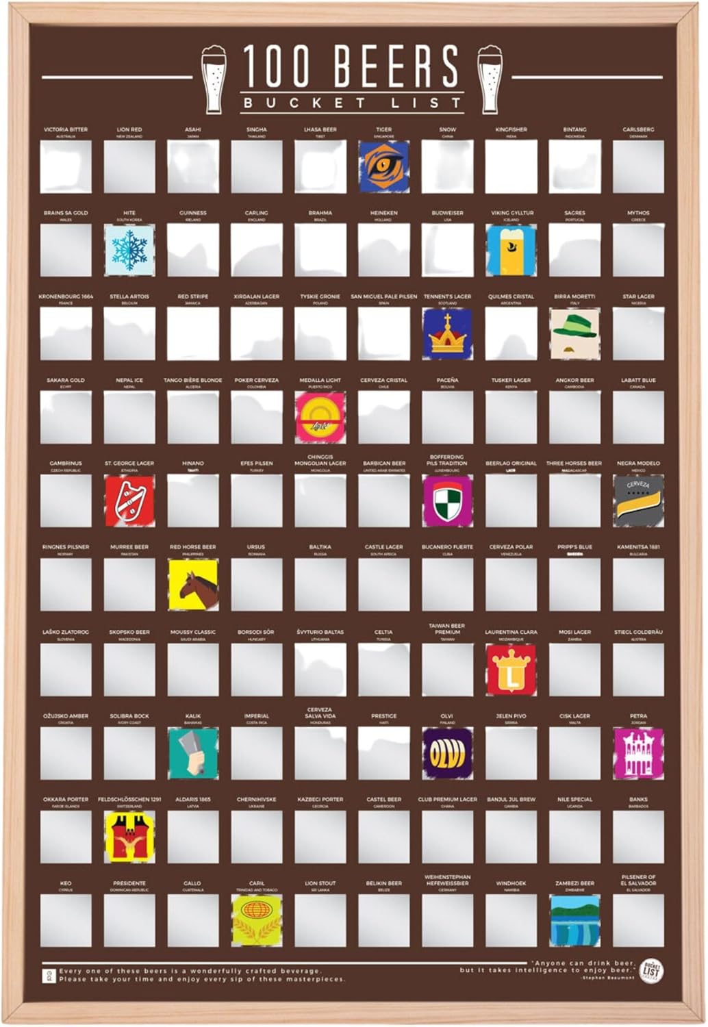 100 Beers Bucket List - Scratch off Poster : Amazon.co.uk: Home & Kitchen