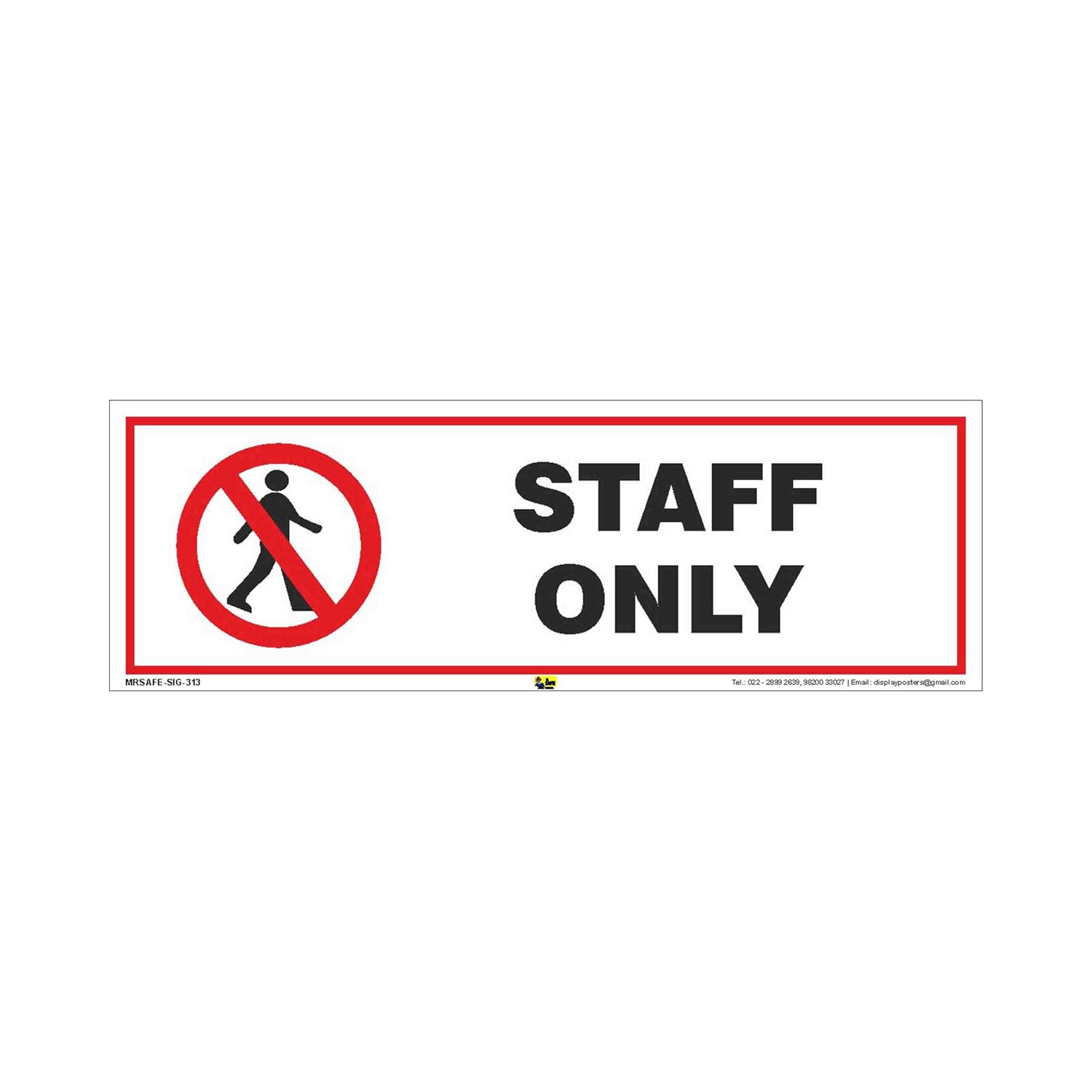 Mr. Safe Staff Only Sign PVC Sticker 15 Inch X 6 Inch : Amazon.in ...