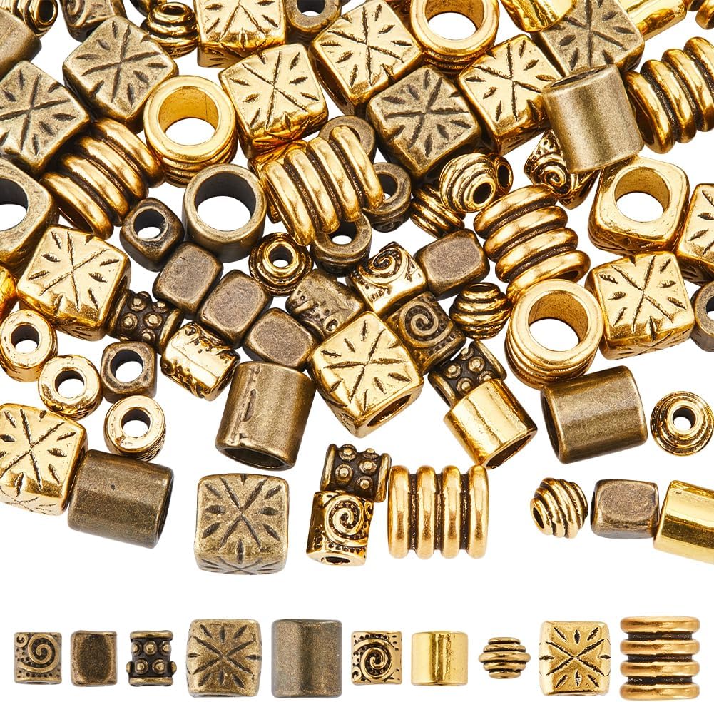 Amazon.com: PH PandaHall 80pcs 8 Styles European Beads Tibetan Large ...