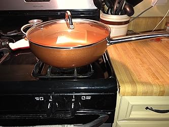Amazon.com: MasterPan Copper tone 12-inch Ceramic Non-stick Wok with ...