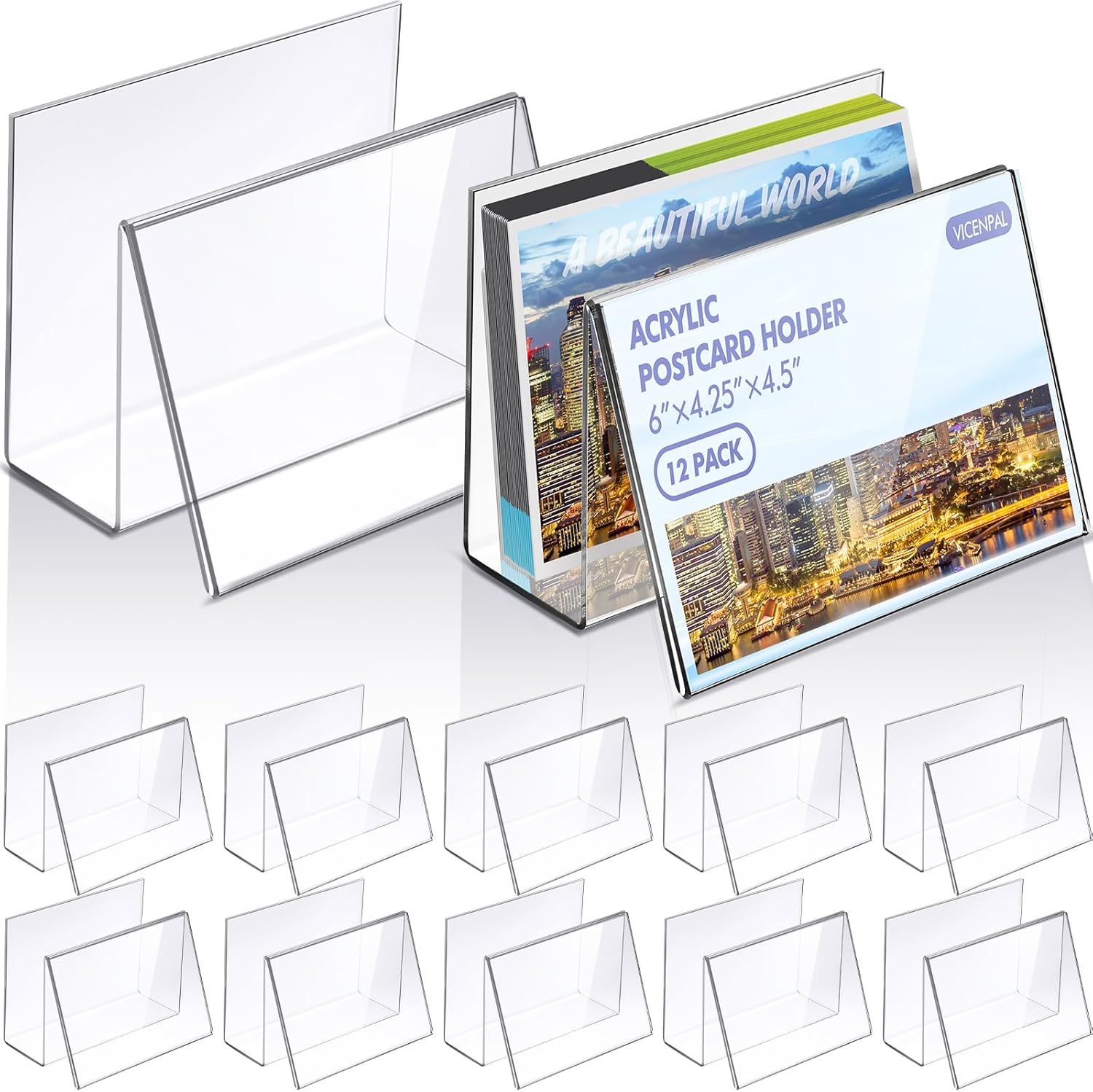 Amazon.com : Vicenpal Clear Acrylic Postcard Holder Business Card ...