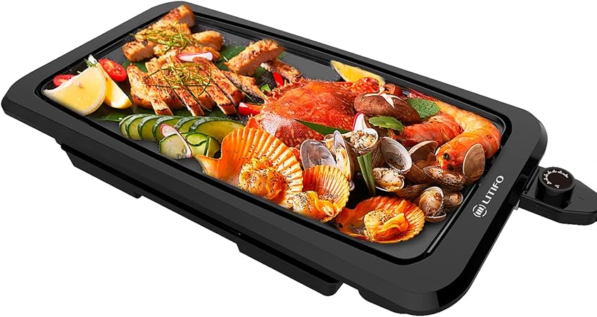 Amazon.com: LITIFO Electric Griddle Indoor, 1450W Nonstick Extra Large ...