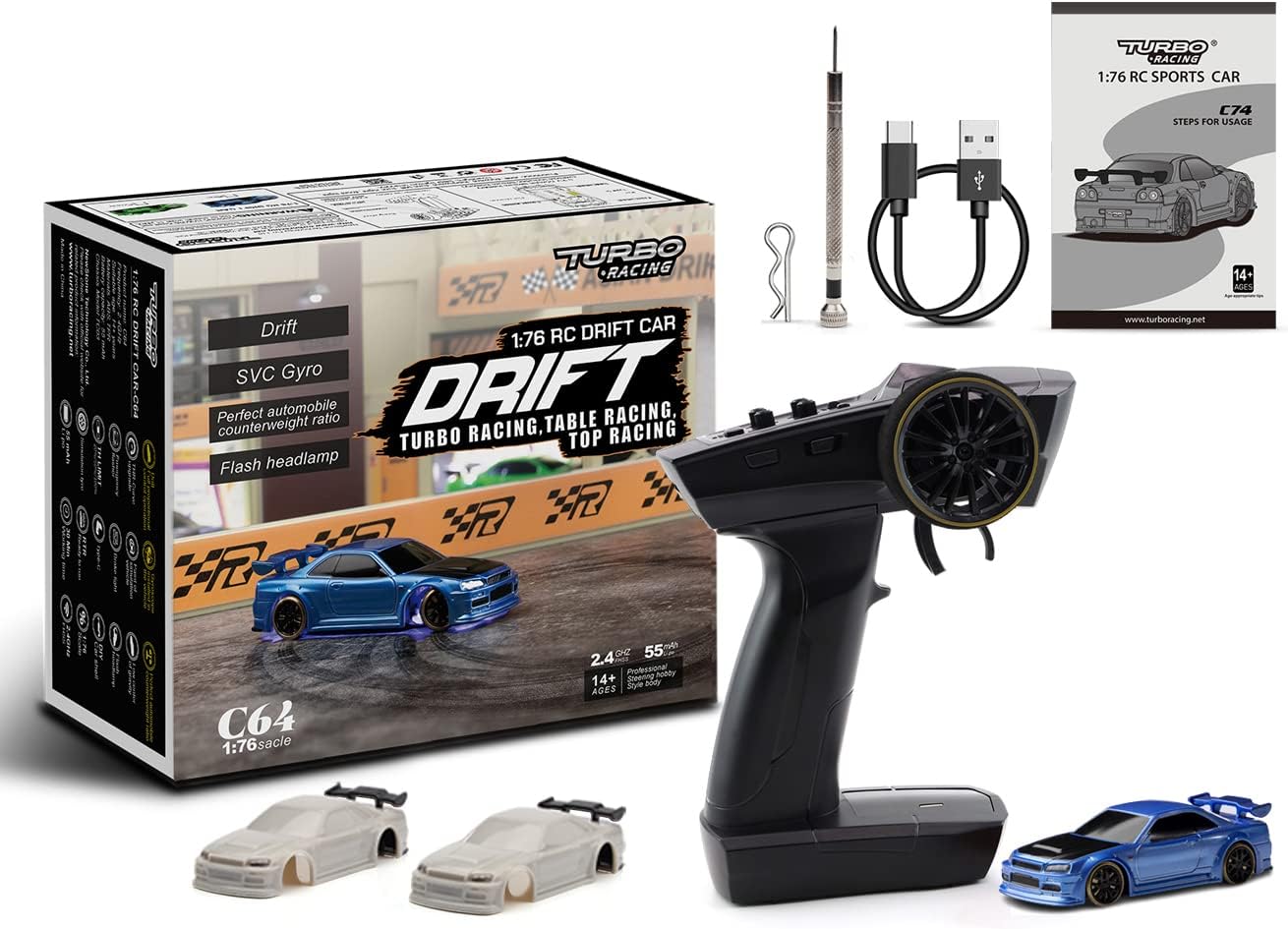 Arrishobby Turbo Racing C64 1:76 Drift Car,Turbo Racing,1/76 Mini Rc ...