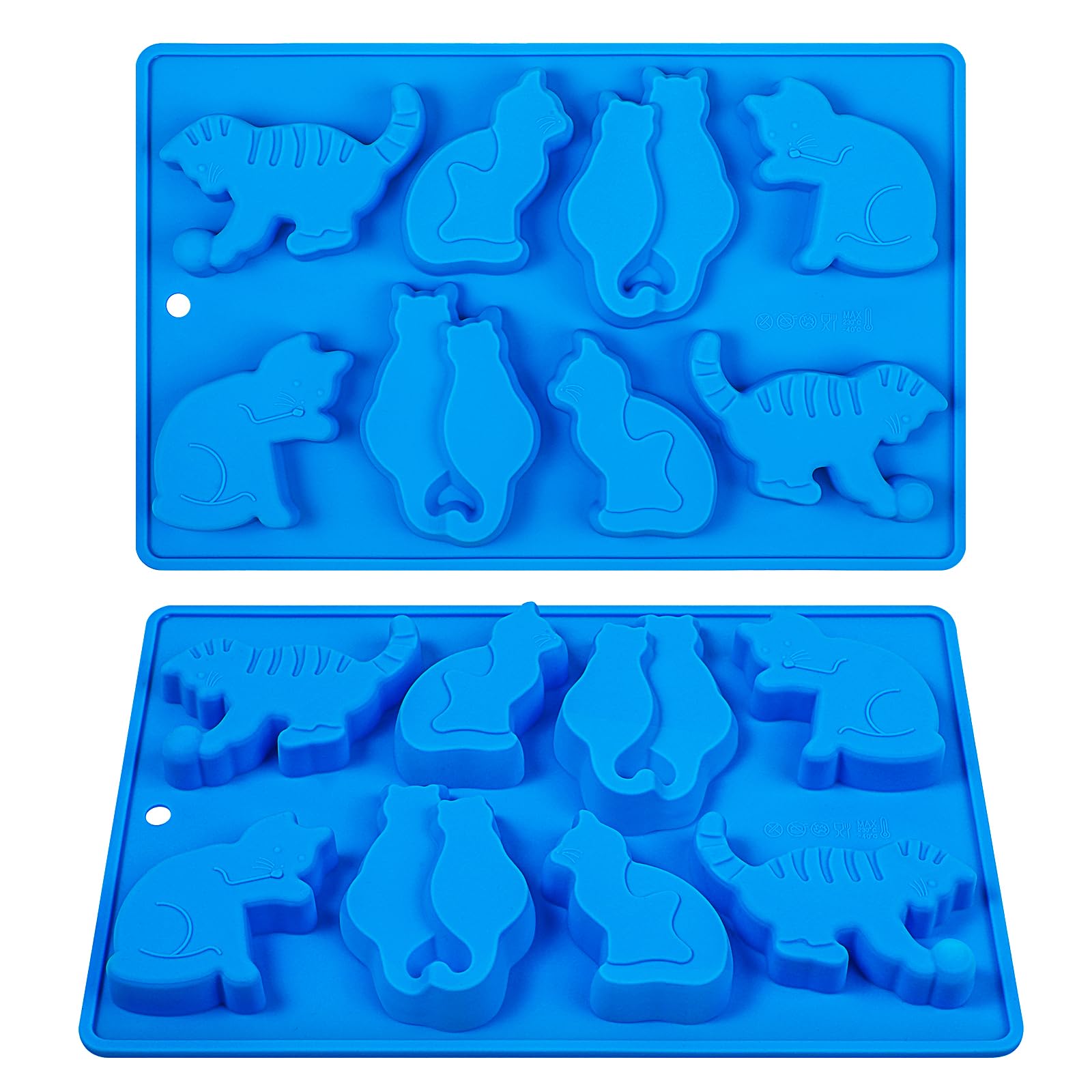Amazon.com: Kamehame Cat Ice Cube Trays, 2 Pack Cat Shaped Ice Cube ...