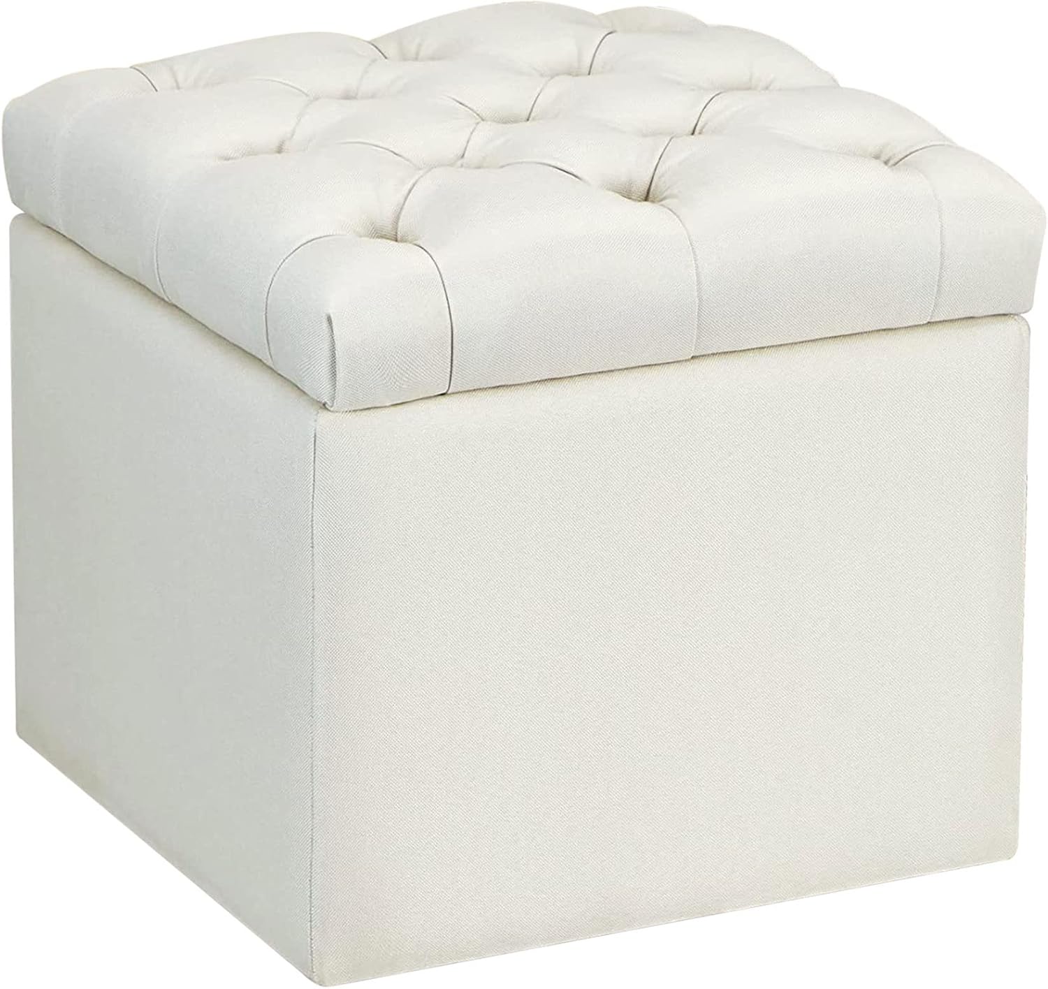 Amazon Jomeed 17 Inches Storage Ottoman Cube Linen Fabric Ottoman