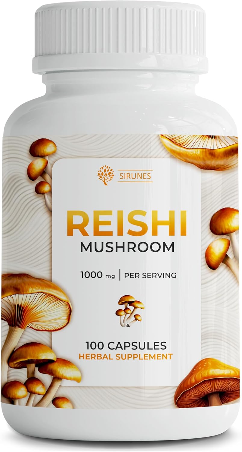 Amazon.com: SIRUNES Reishi Mushroom Capsules – 100-Count Reishi ...