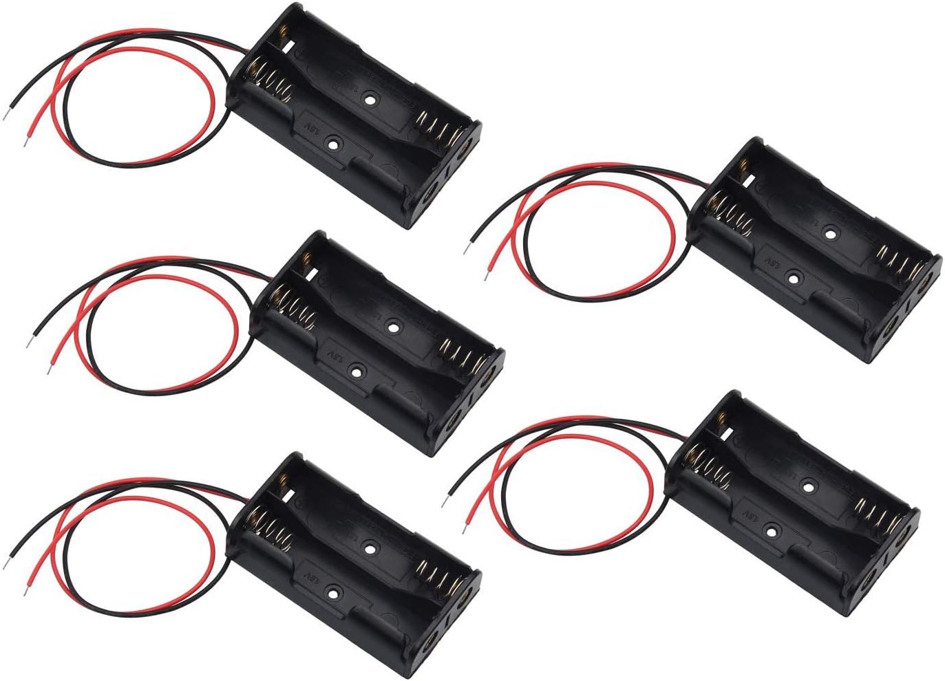 5pcs 2X AA 3V Plastic CELL Battery Clip Slot Holder Case Battery ...
