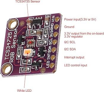TCS34725 Color Sensor Pinout, Datasheet, Equivalent,, 52% OFF