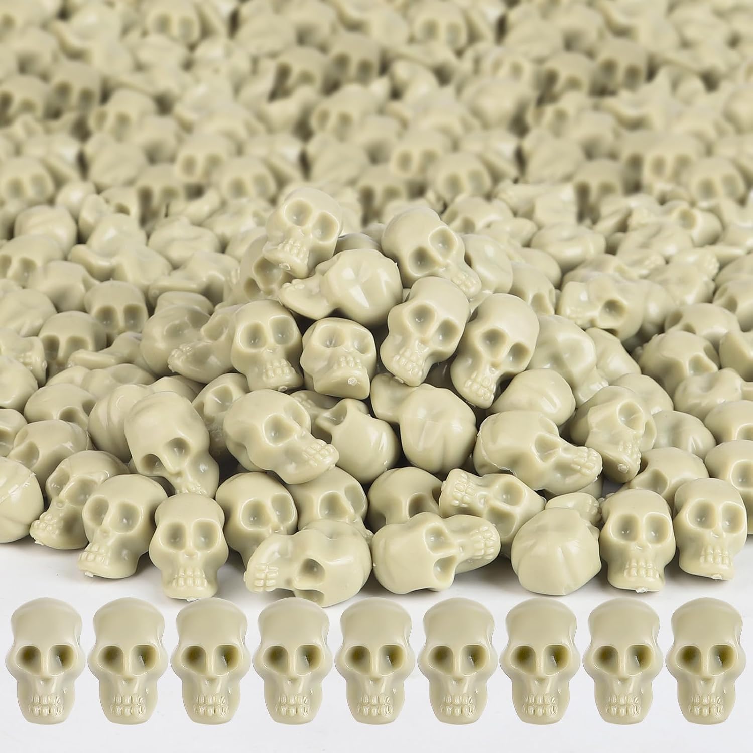 150 Mini Plastic Skull Heads, Halloween Miniature Figurines Skulls ...