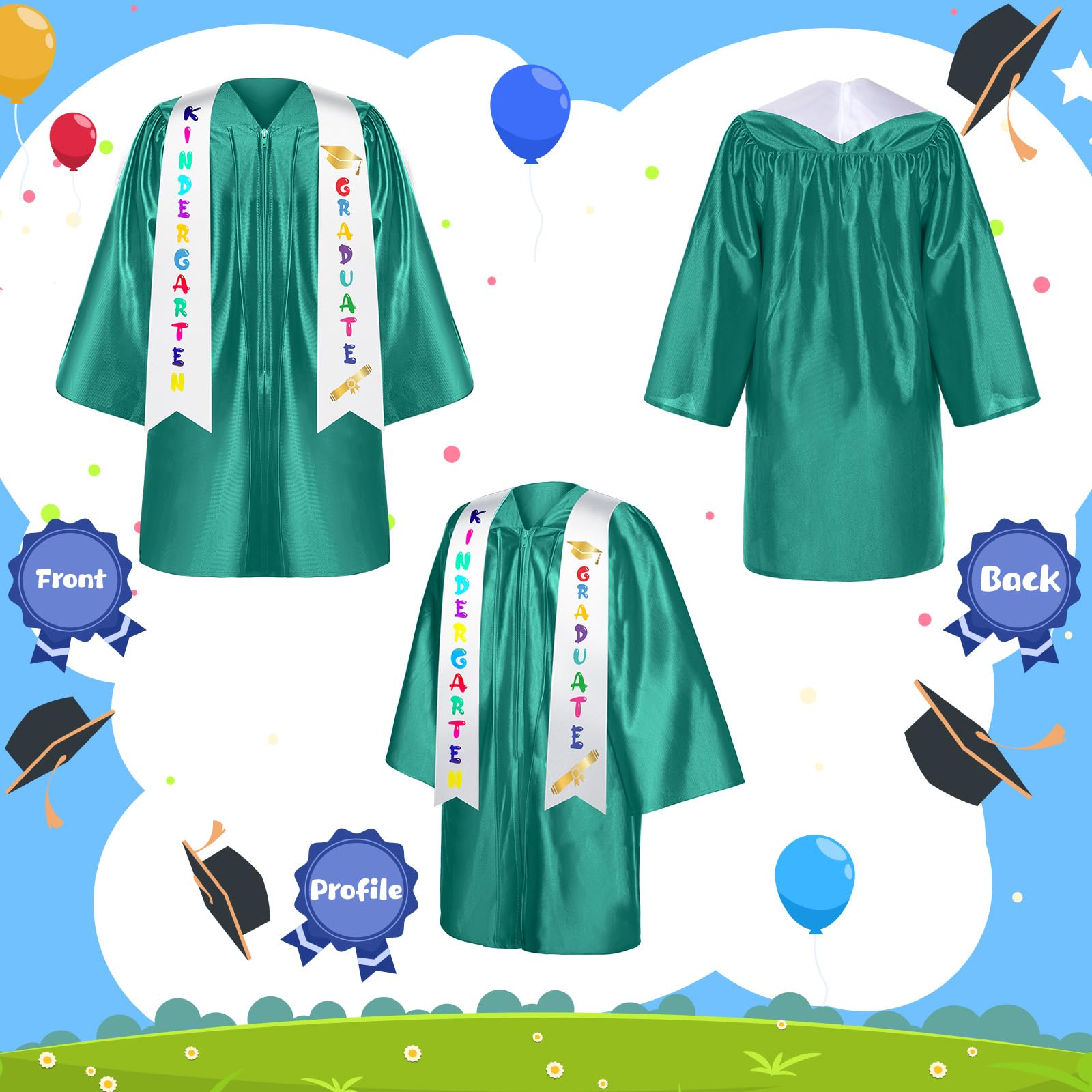 Graduation Cap And Gown 2026 Kids Kindergarten Graduation Gown Cap Set ...