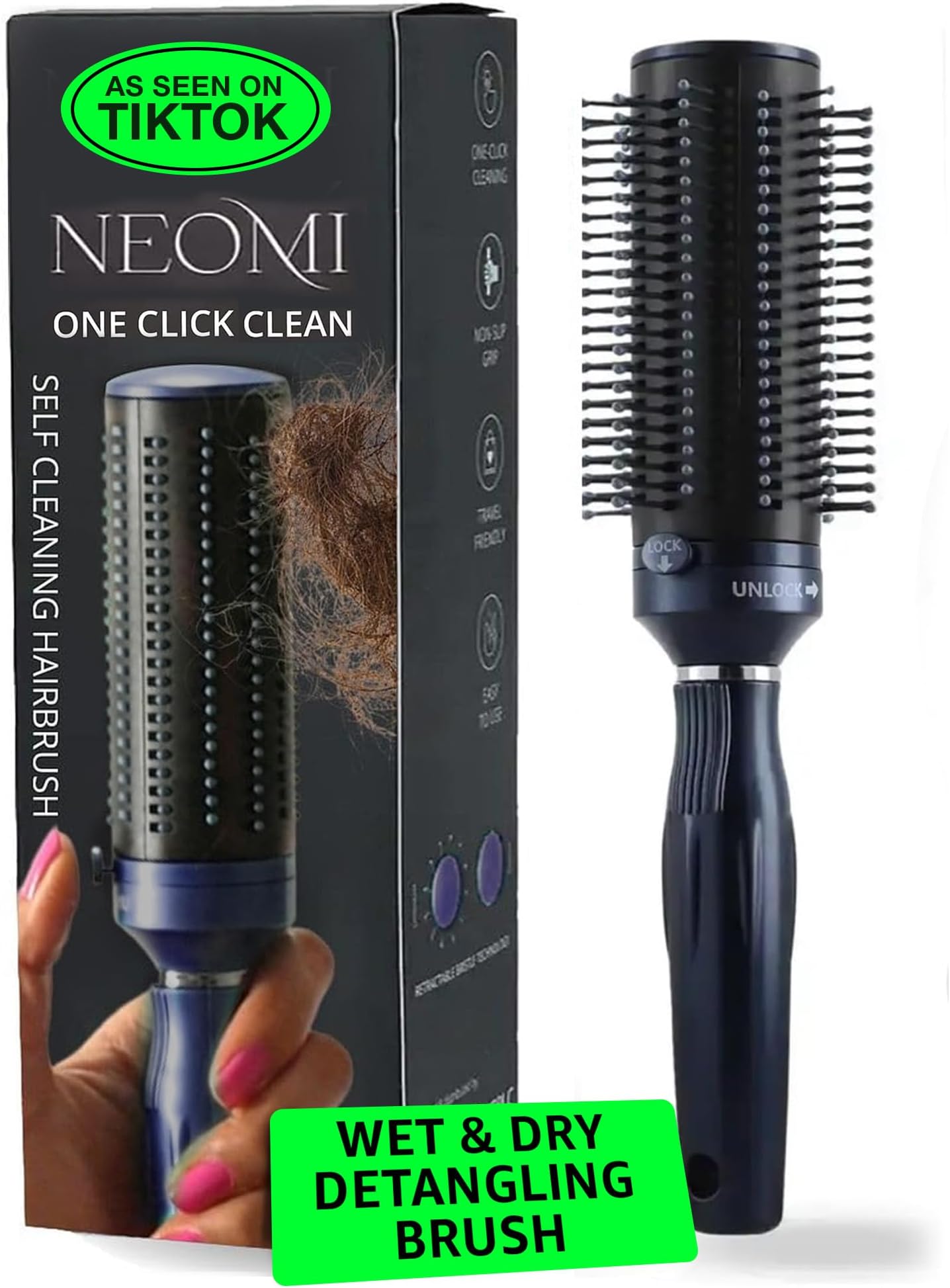 Amazon.com : Self Cleaning Hair Brushes, Easy Clean Hair Brush with ...