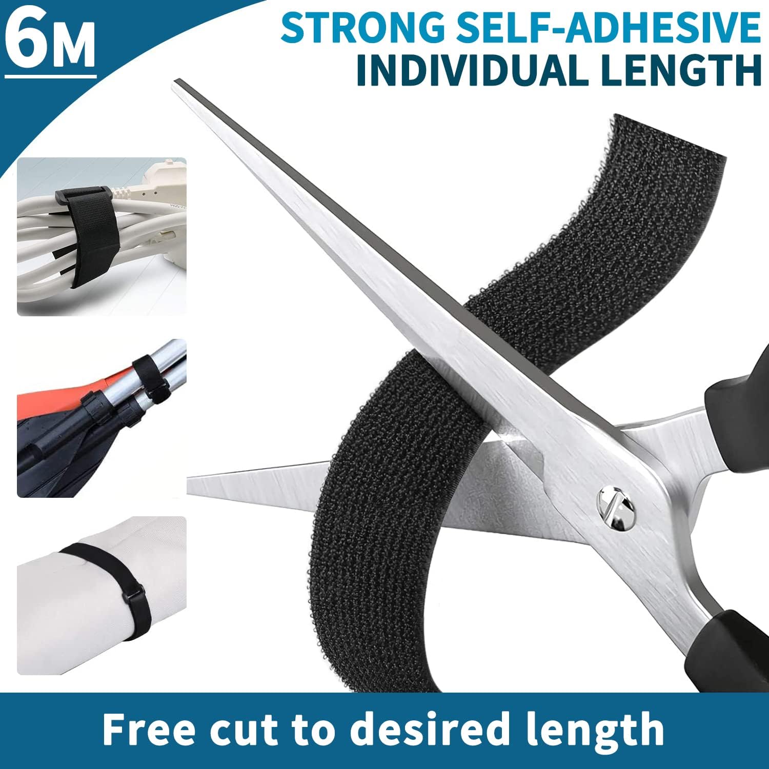 6m Adjustable Cable Straps with 25 Buckles,Reusable Fastening Cable ...