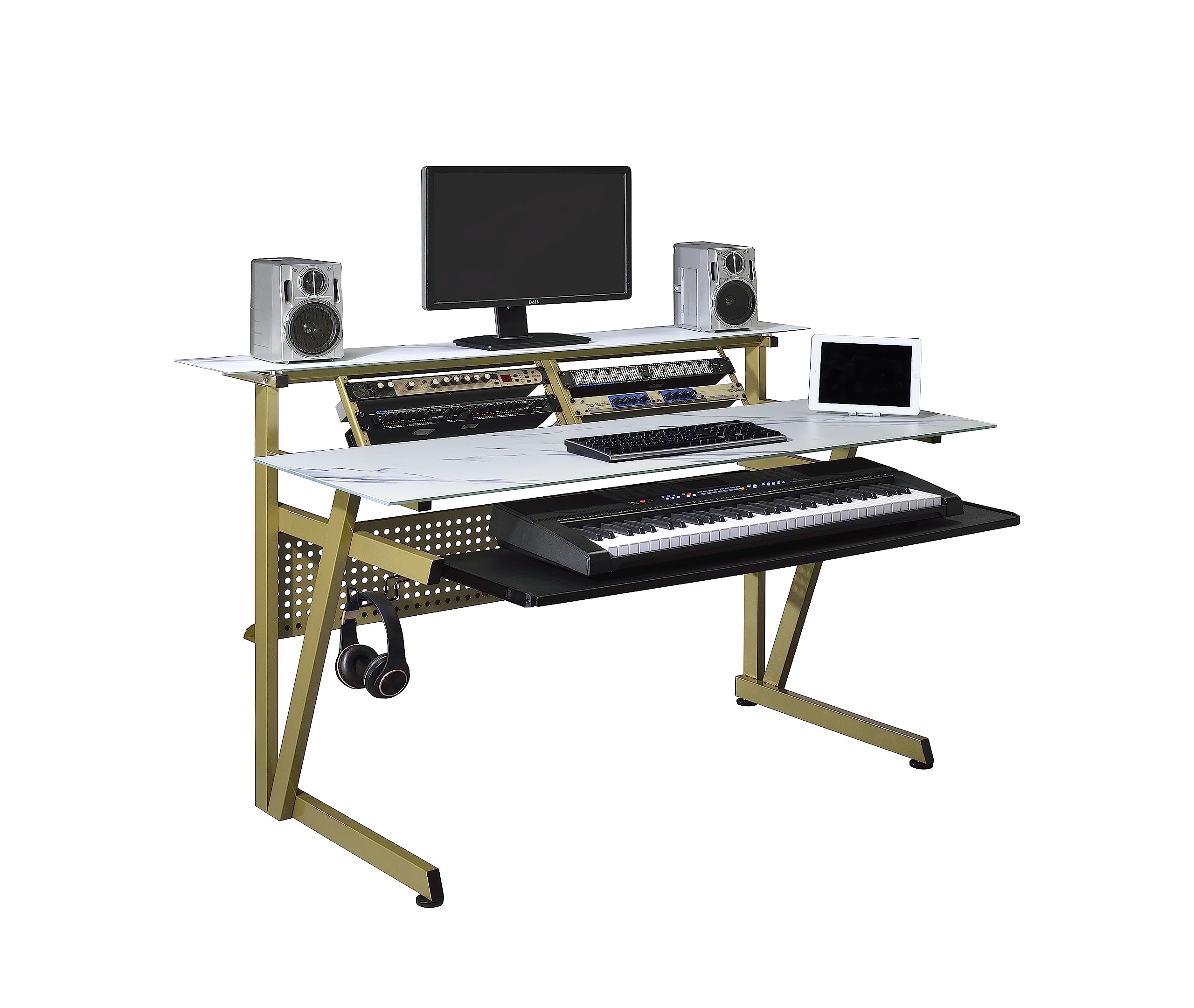Amazon.com: Musiea IM200 Series Tempered Glass Music Studio Workstation ...