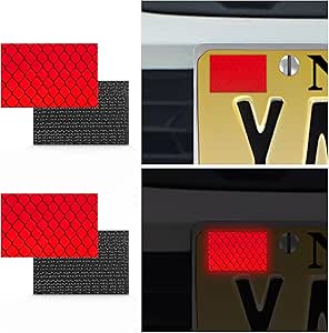 Amazon.com: xbrtaia 2-Pieces Reflective License Plate Stickers for New ...