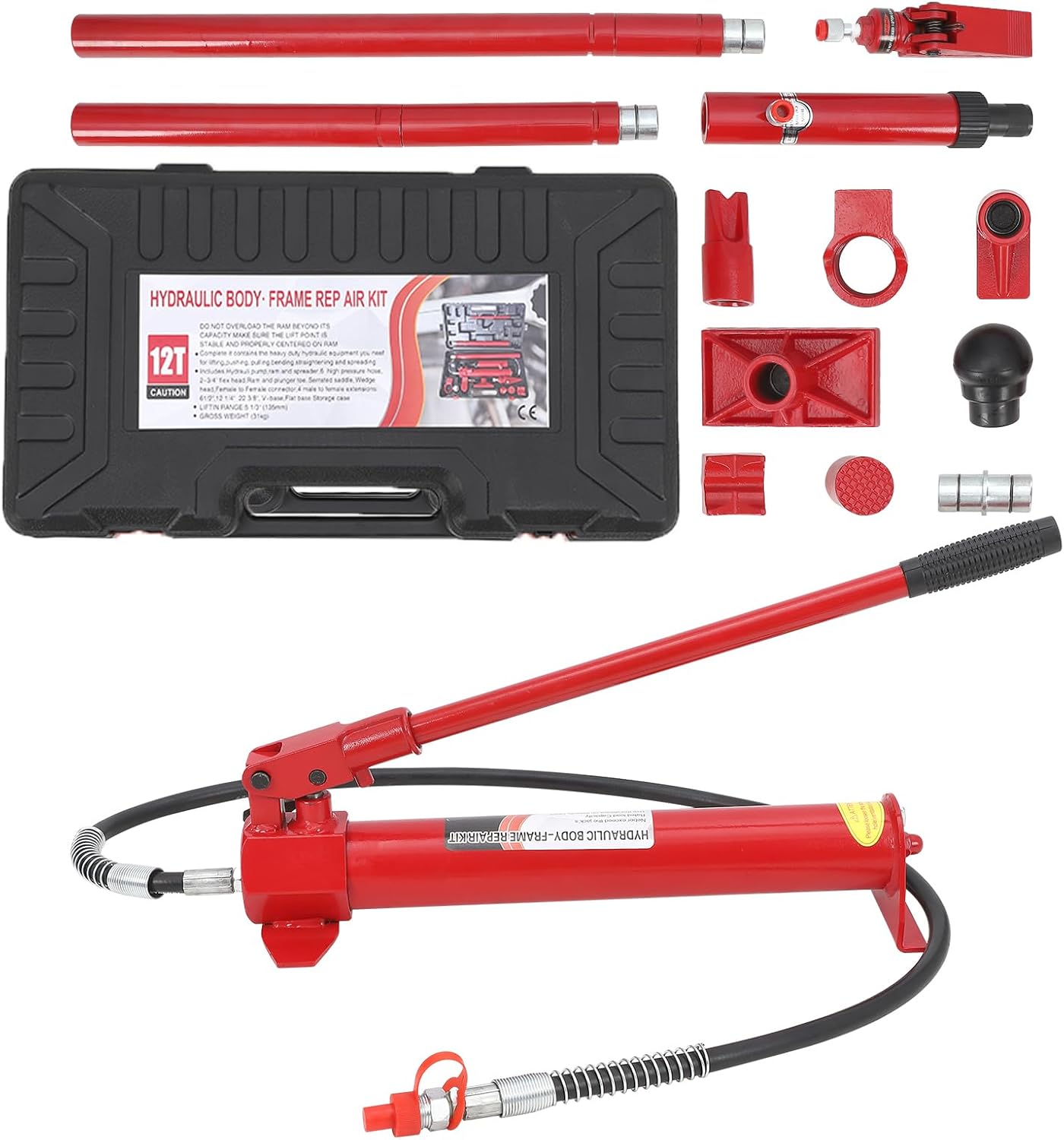 Amazon.com: 12 Ton Porta Power Kit 12 T Porta Power Hydraulic Jack Auto ...