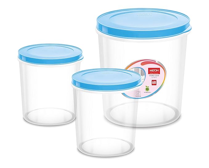 Buy MILTON Storex Clear 5, 7 and 10 Plastic Containers Set of 3 with 3 ...