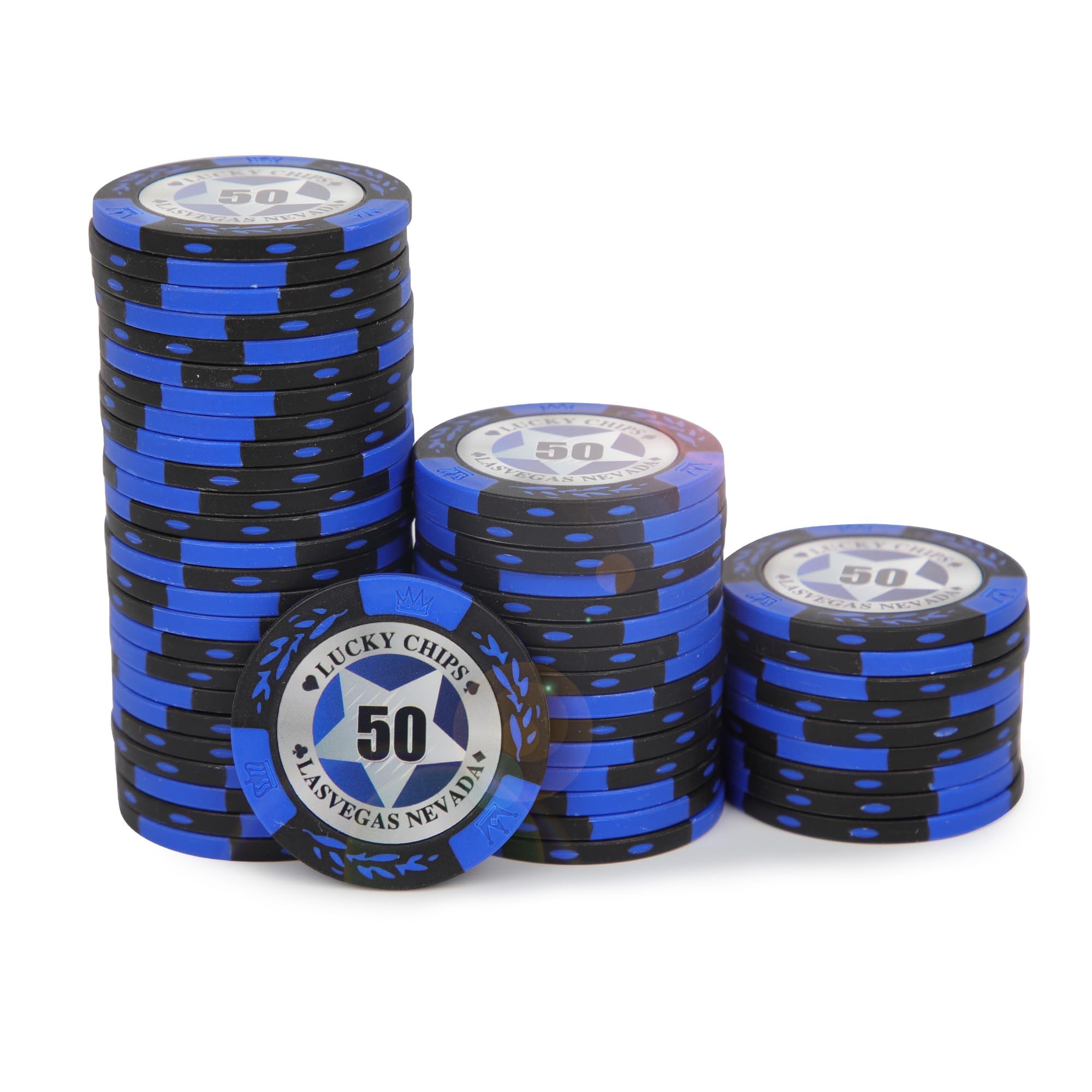 Amazon.com: ORIENGEAR Poker Chips Professional, 50 Pcs 14 Gram Poker ...