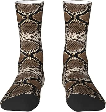 Amazon.com: ASYG Snake Skin Crew Socks Snake Socks Dress Socks Funny ...