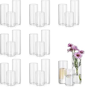 Amazon.de: Glasseam Deko Vase Glasvase, Schöne Blumenvasen Set 24 Stück, 10/15/20cm Hoch ...