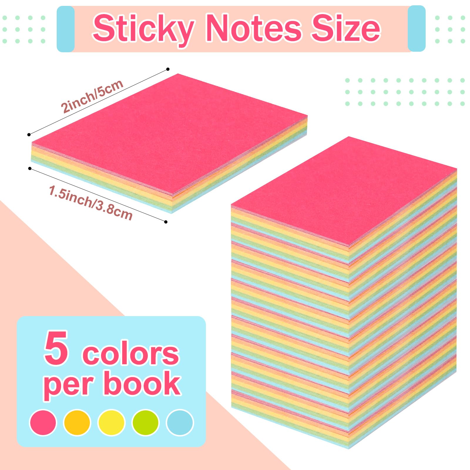Snapklik.com : Thenshop 60 Packs Small Sticky Notes Bulk 15x2 Inch Mini ...