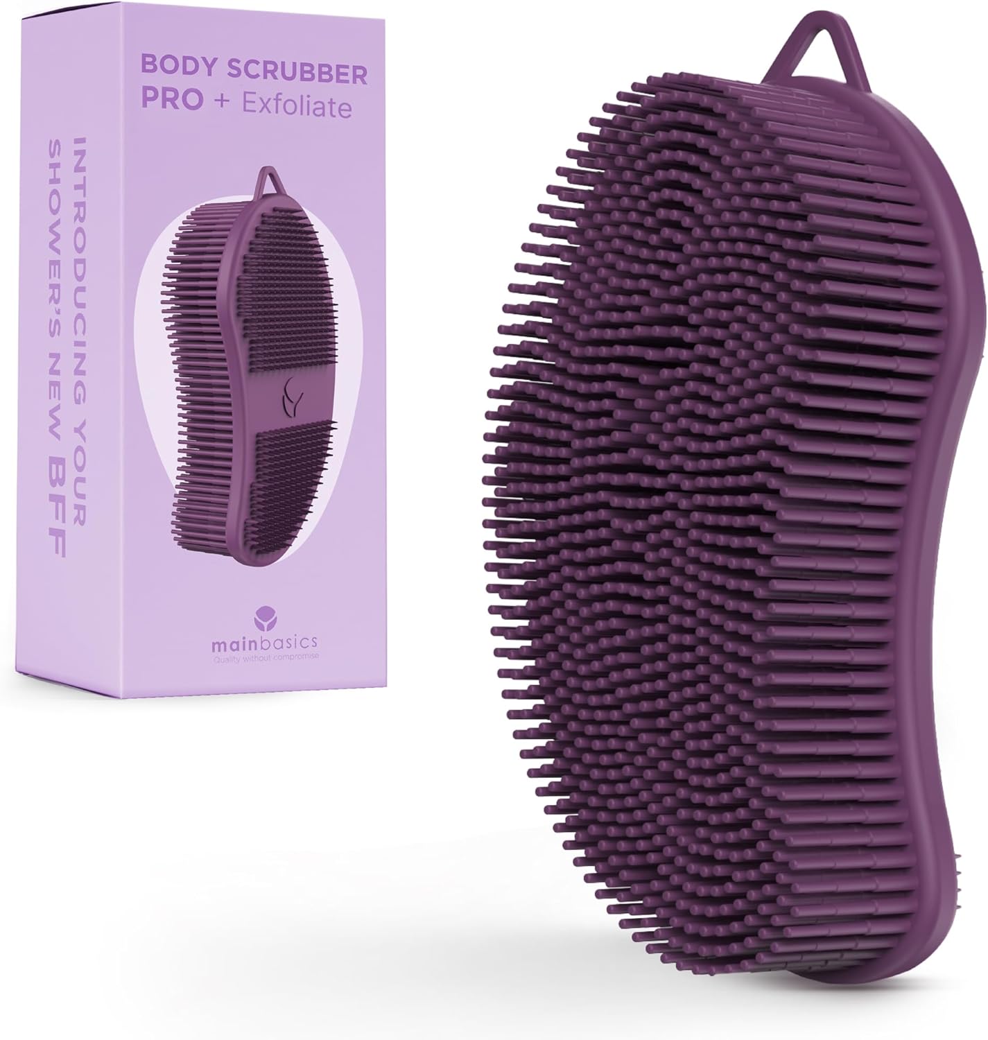 Amazon.com : MainBasics Exfoliating Silicone Body Scrubber Pro 2-in-1 ...