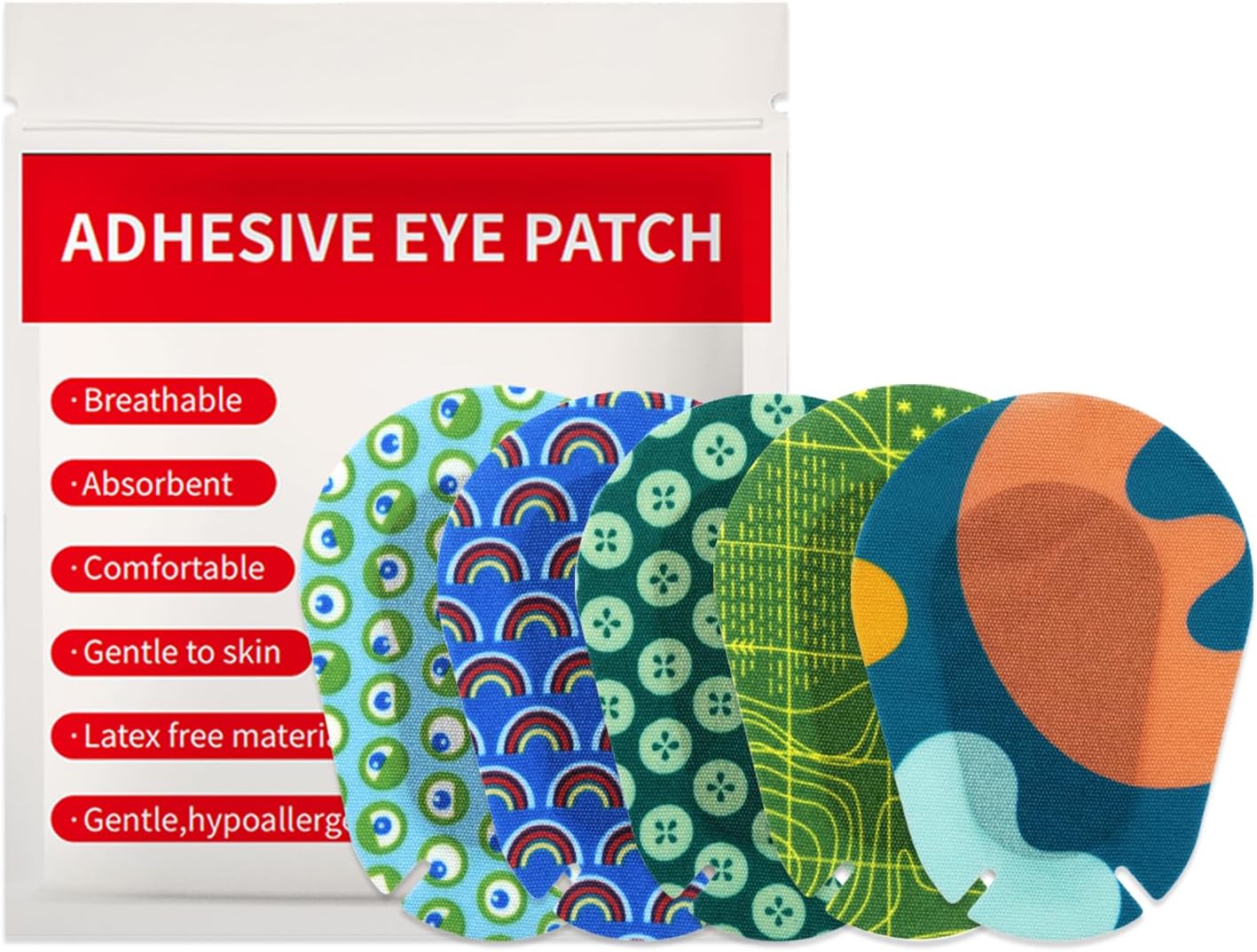 Amazon.com: AndicAge 120pcs Adhesive Eye Patches 6 Styles Eye Patches ...