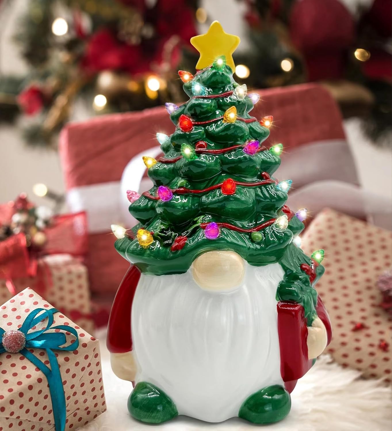 Amazon.com: Ceramic Christmas Tree Decorations, Christmas Gnomes ...
