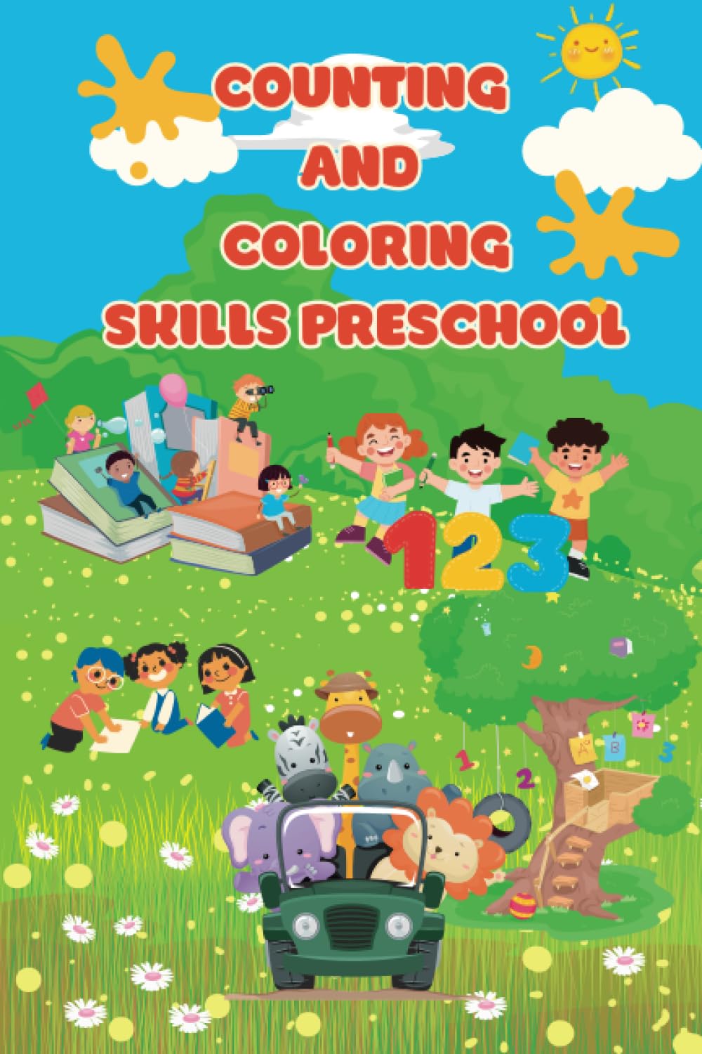 Counting and Coloring Skills Preschool Activity Book: Counting ...