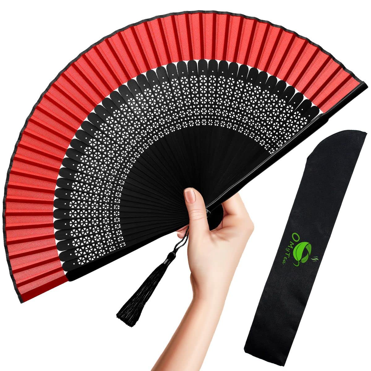 Amazon.com: OMyTea Folding Hand Fan for Women - Foldable Chinese ...