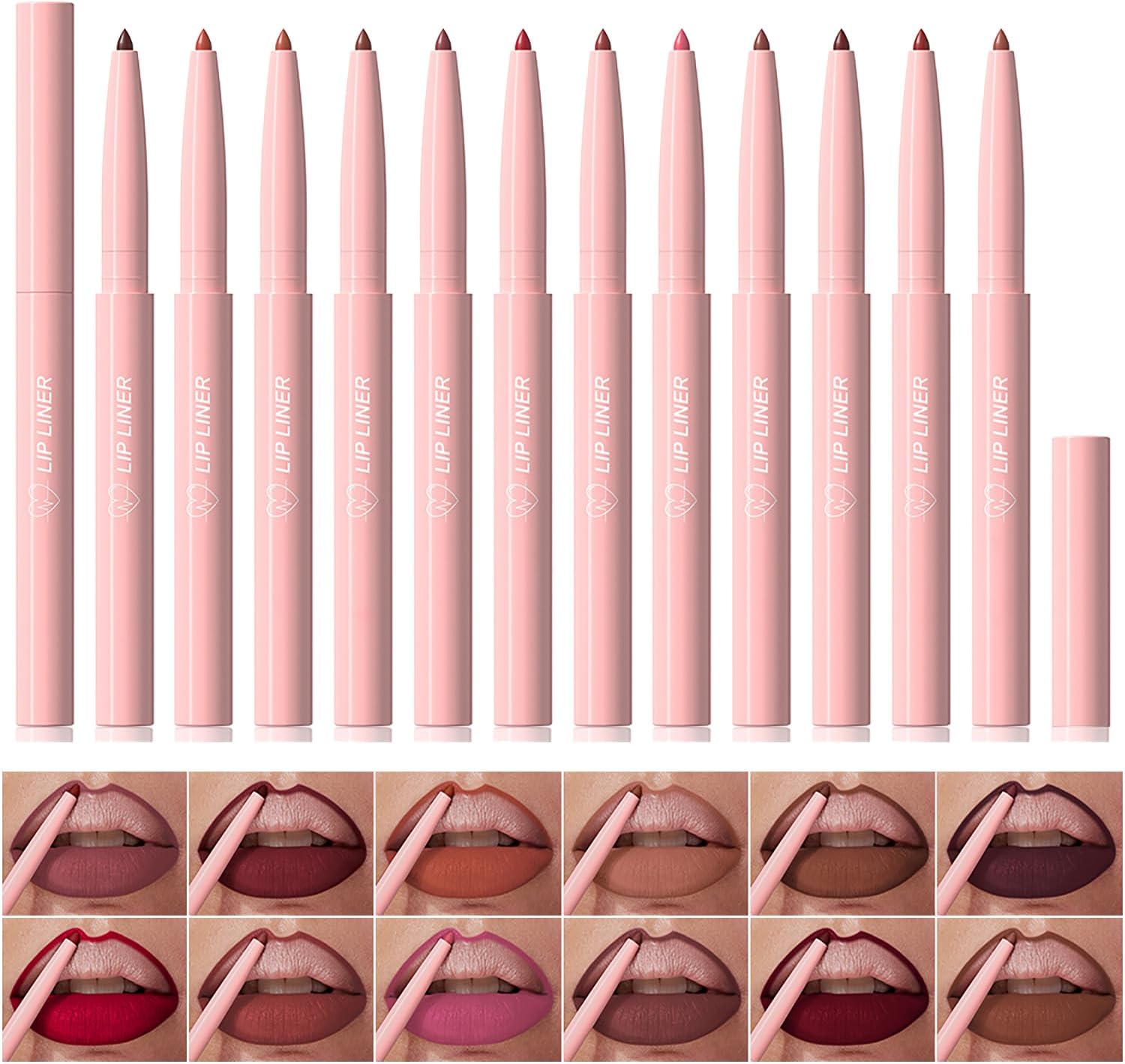 Amazon.com : LANGMANNI 8Pcs Sculpting Matte Velvet Lip Liner Set,Smooth ...