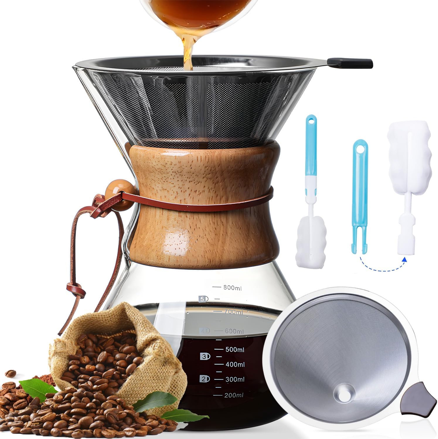 BLUEDREAMER Cafetera de Vidrio Resistente a Altas Temperaturas ...