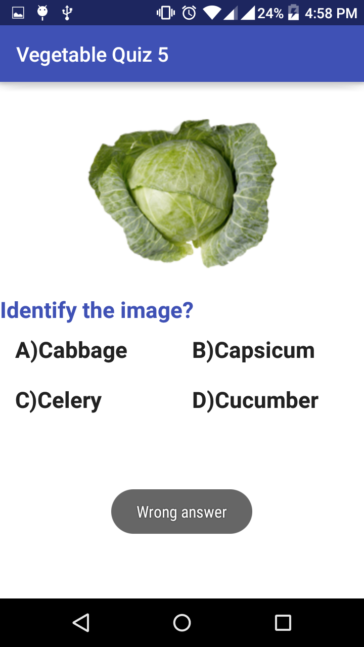 Vegetable Quiz 5 - App on Amazon Appstore